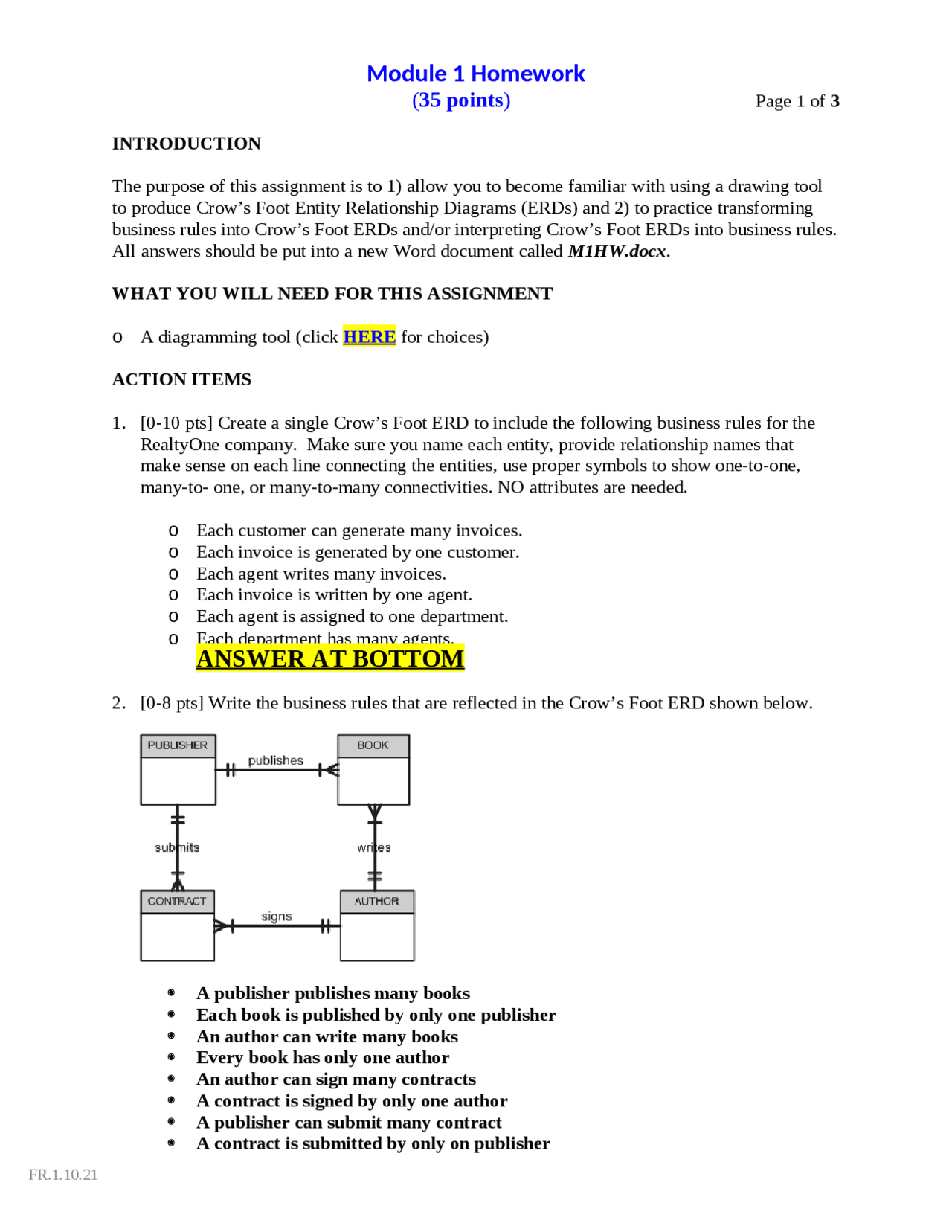 Exercises For Each Module Docsity