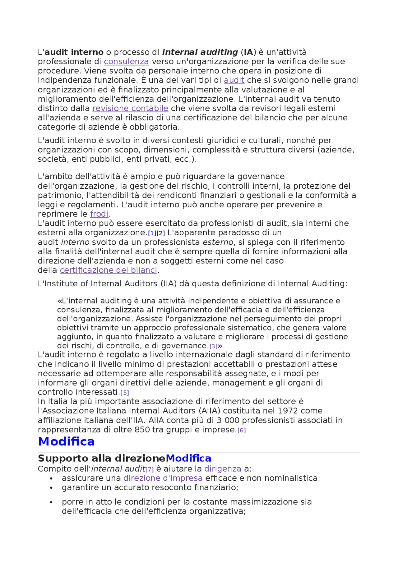 Internal Audit E Corporate Governance Docsity