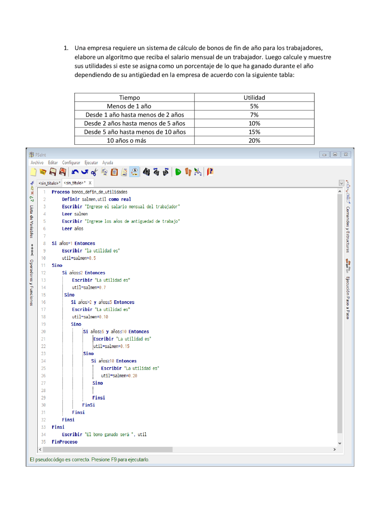 Ejercicios De Algoritmo Ejercicios De Algoritmos Y Programación Docsity