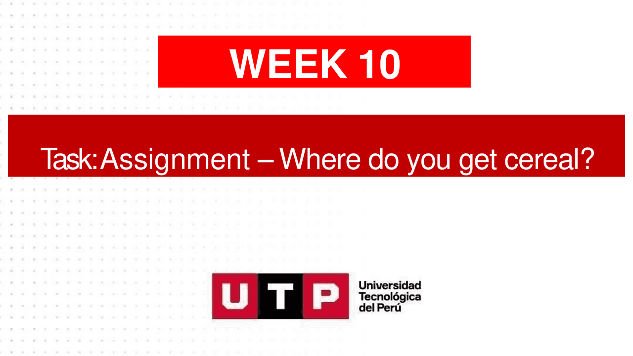 Task Assigment Week 10pdf Ejercicios De Idioma Inglés Docsity