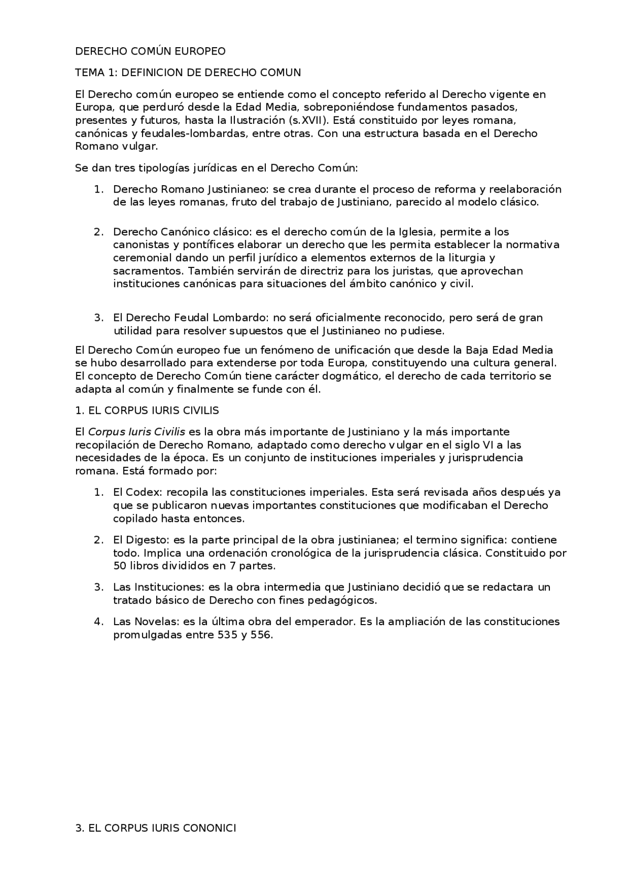 Resumen Derecho Comun Europeo Resúmenes De Derecho Común Docsity