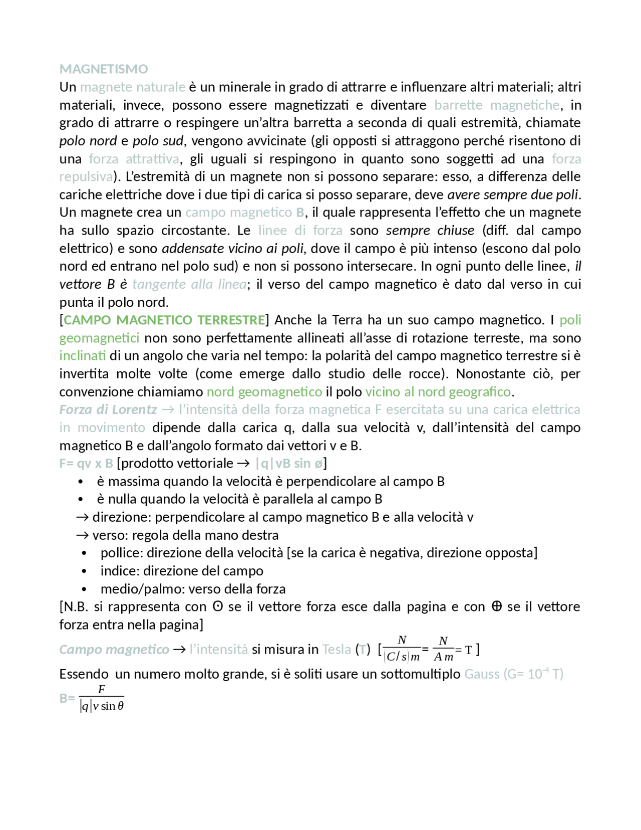 Magnetismo E Campo Magnetico Docsity