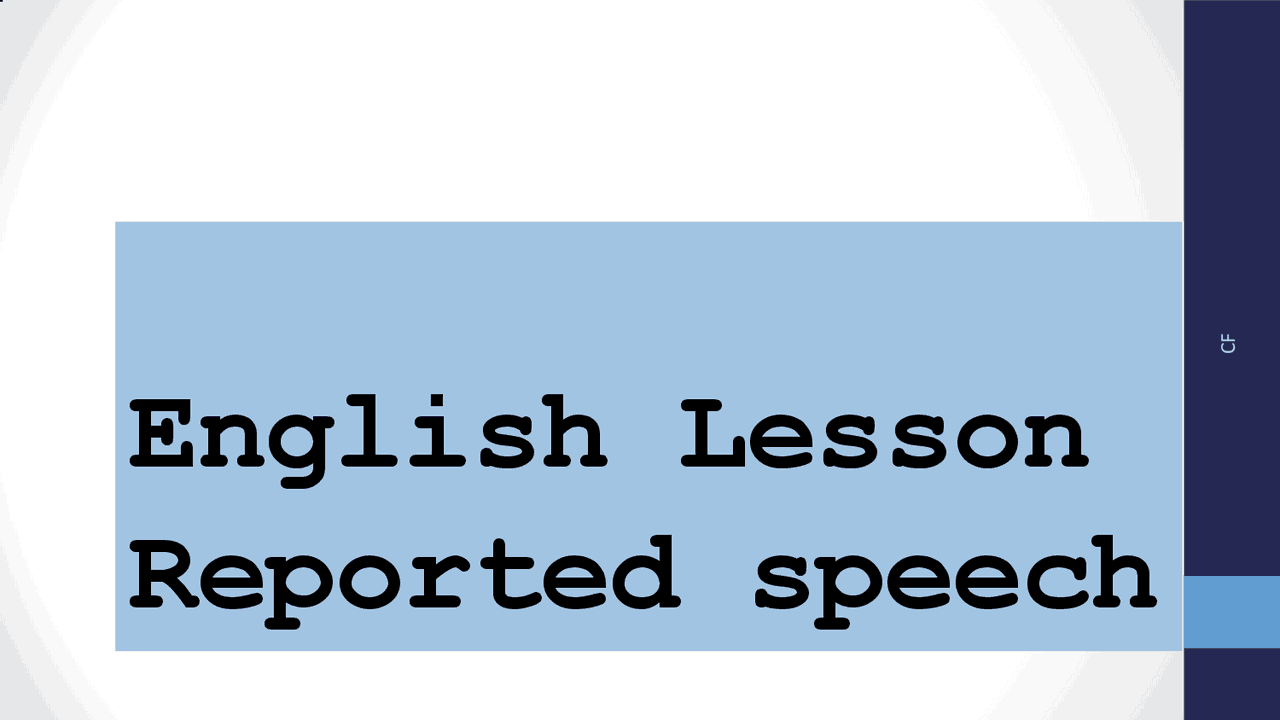 Reported Speech 1 For The Esl Learners Docsity