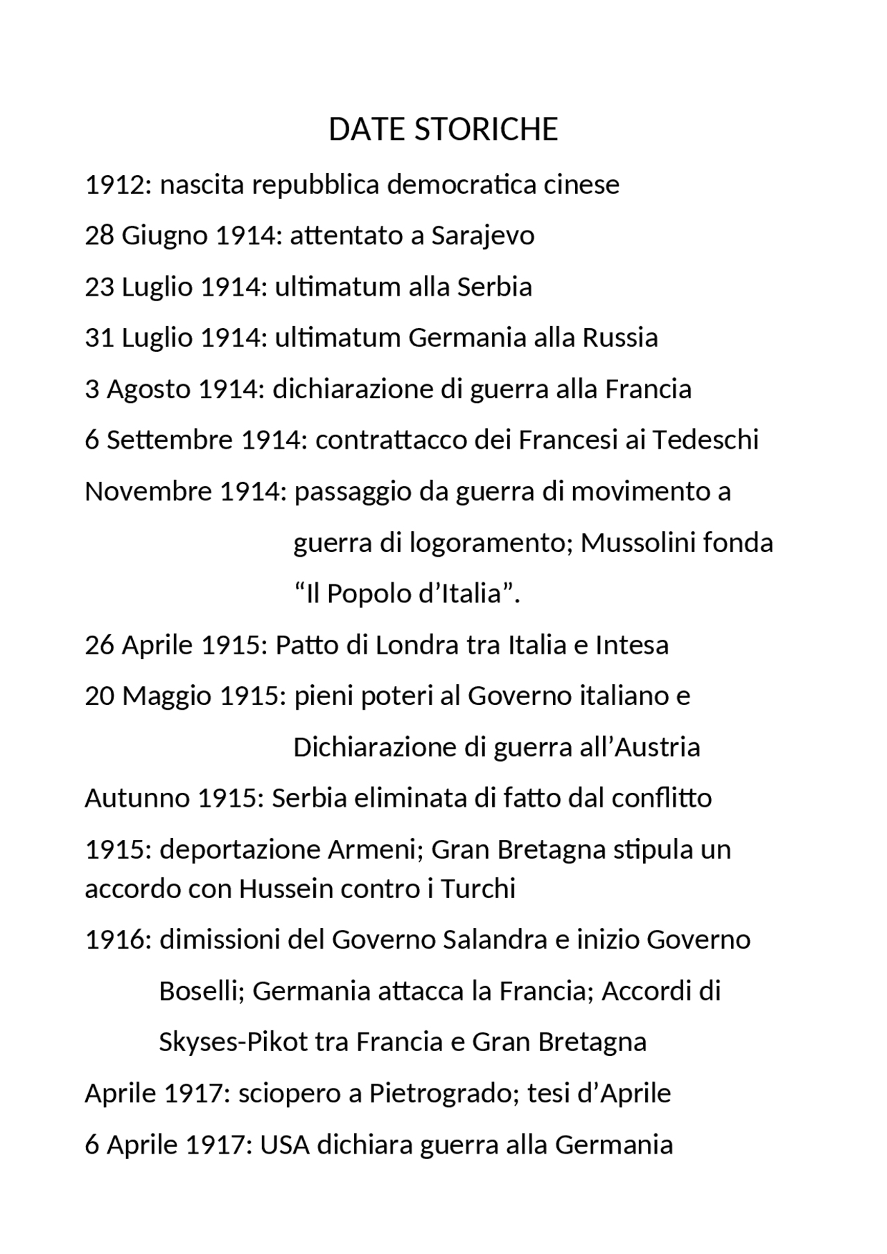 Date Avvenimenti Storici Docsity
