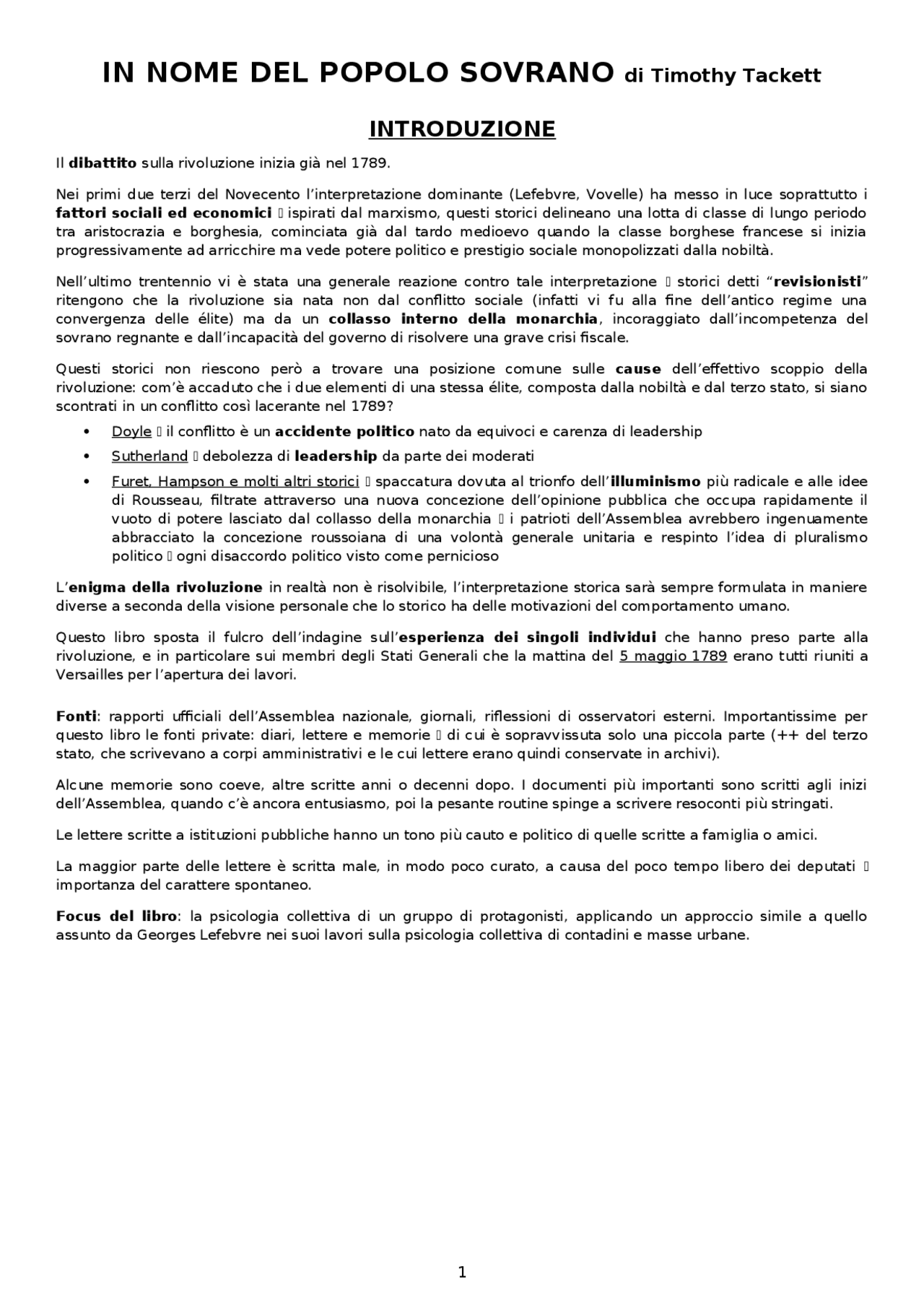 In Nome Del Popolo Sovrano Riassunto Docsity