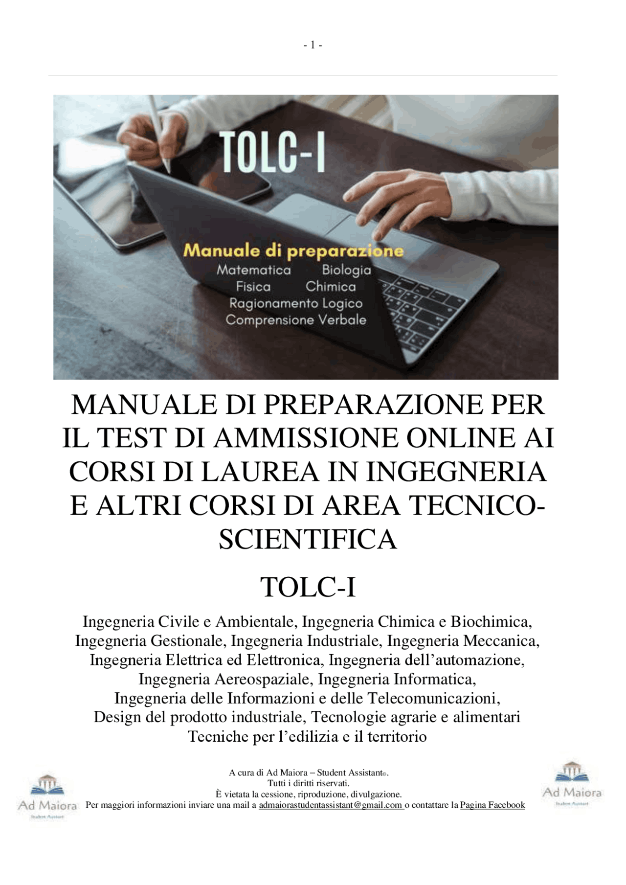 Manuale Di Preparazione Per Il Tolc I Docsity