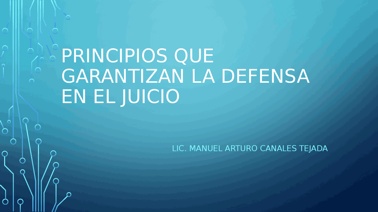 PRINCIPIOS DE LA DEFENSA EN EL JUICIO. - Docsity