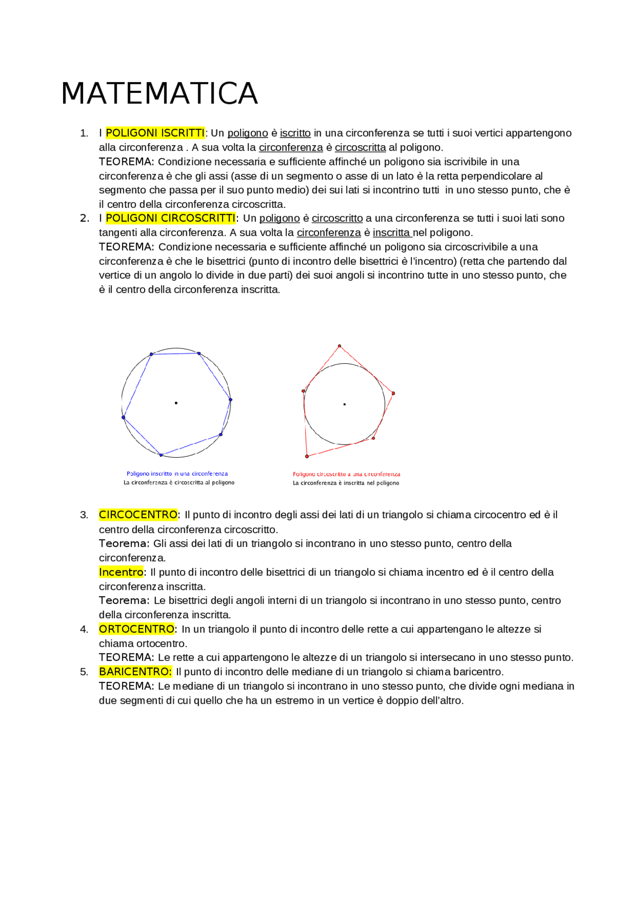 Ripasso Breve Di Geometria Appunti Di Matematica Docsity
