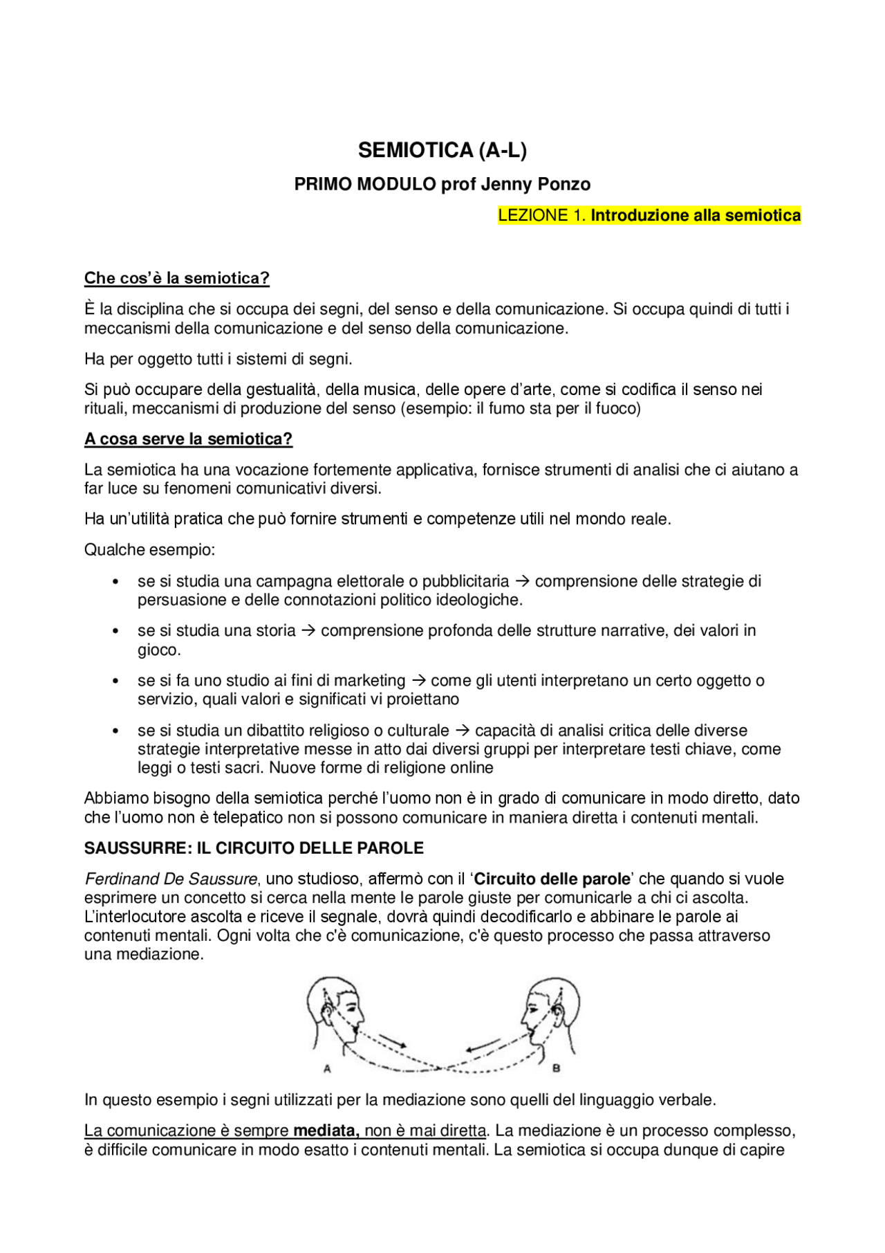 Appunti Completi Semiotica Ponzo E Gramigna Docsity