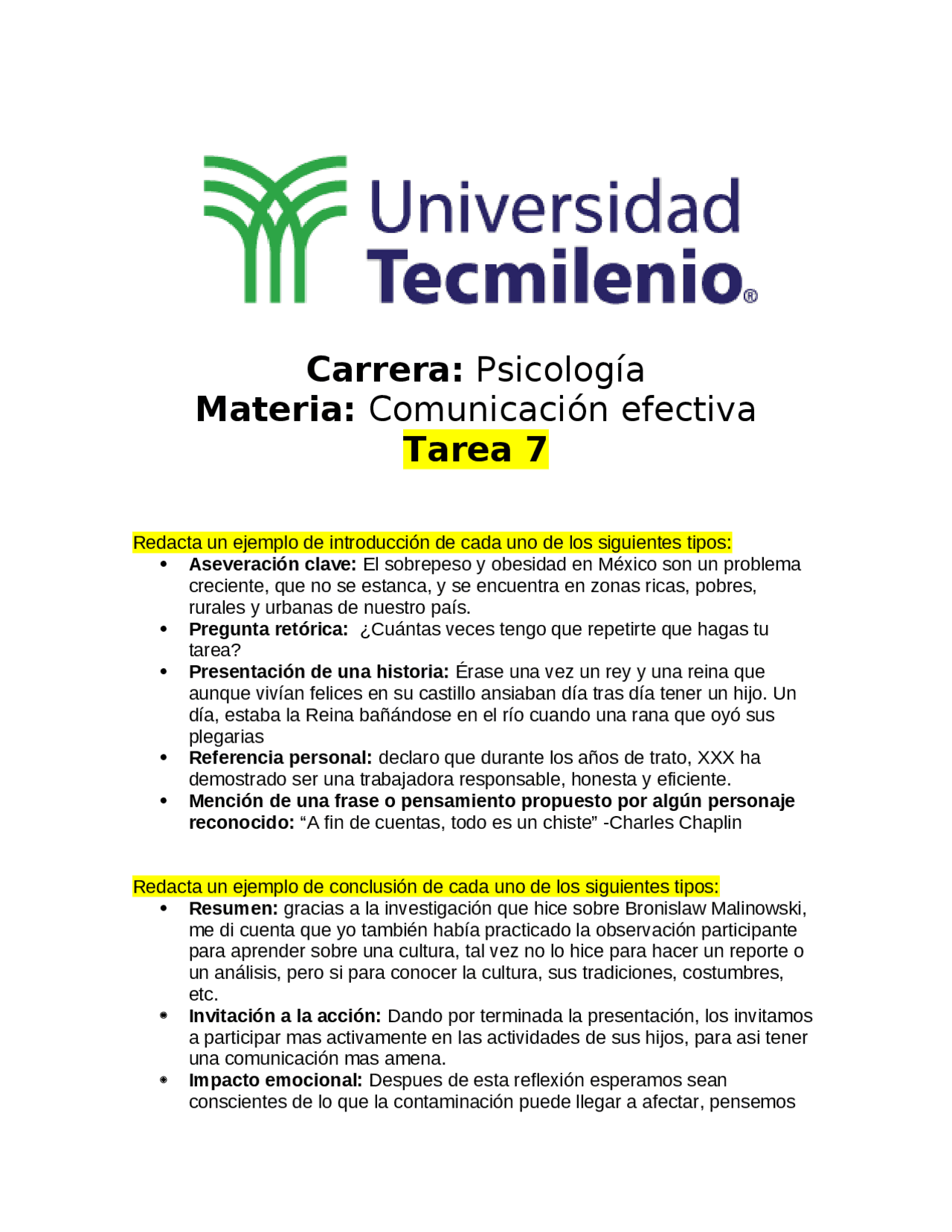 Actividad 7 Comunicación Efectiva Docsity