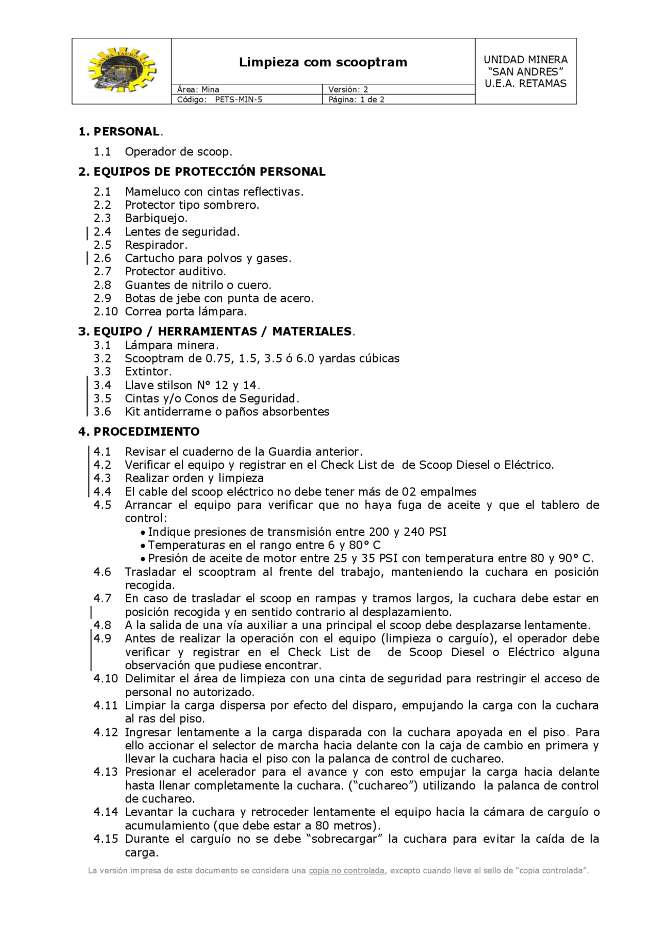 Procedimiento escrito de trabajo seguro - Docsity Procedimiento escrito de trabajo seguro - Docsity
