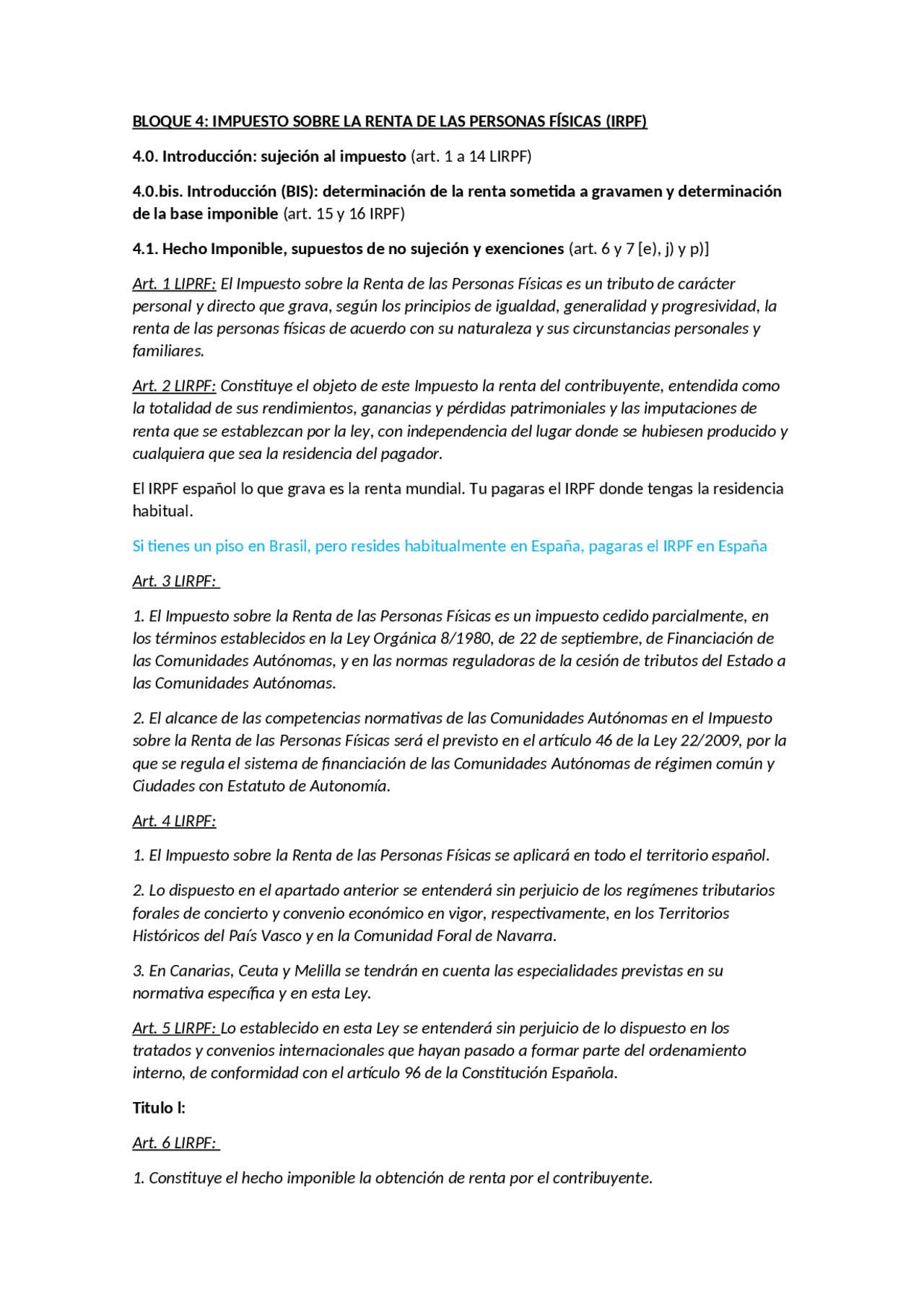 Bloque 4 Fiscalidad Irpf Docsity