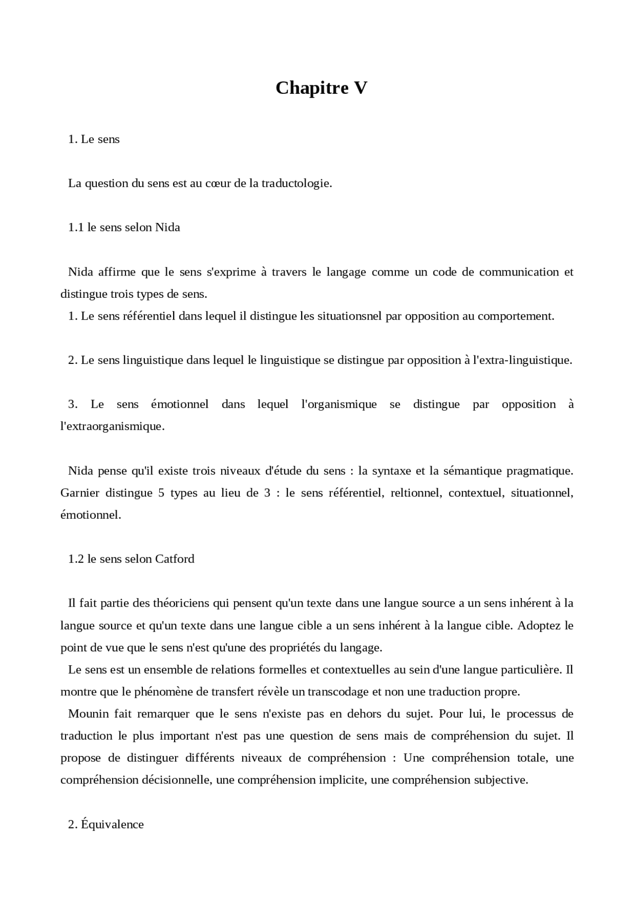 Introduction à La Traductologie Docsity