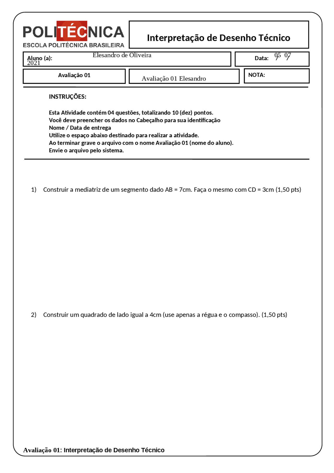 Avaliação De Pesquisa 01 Docsity