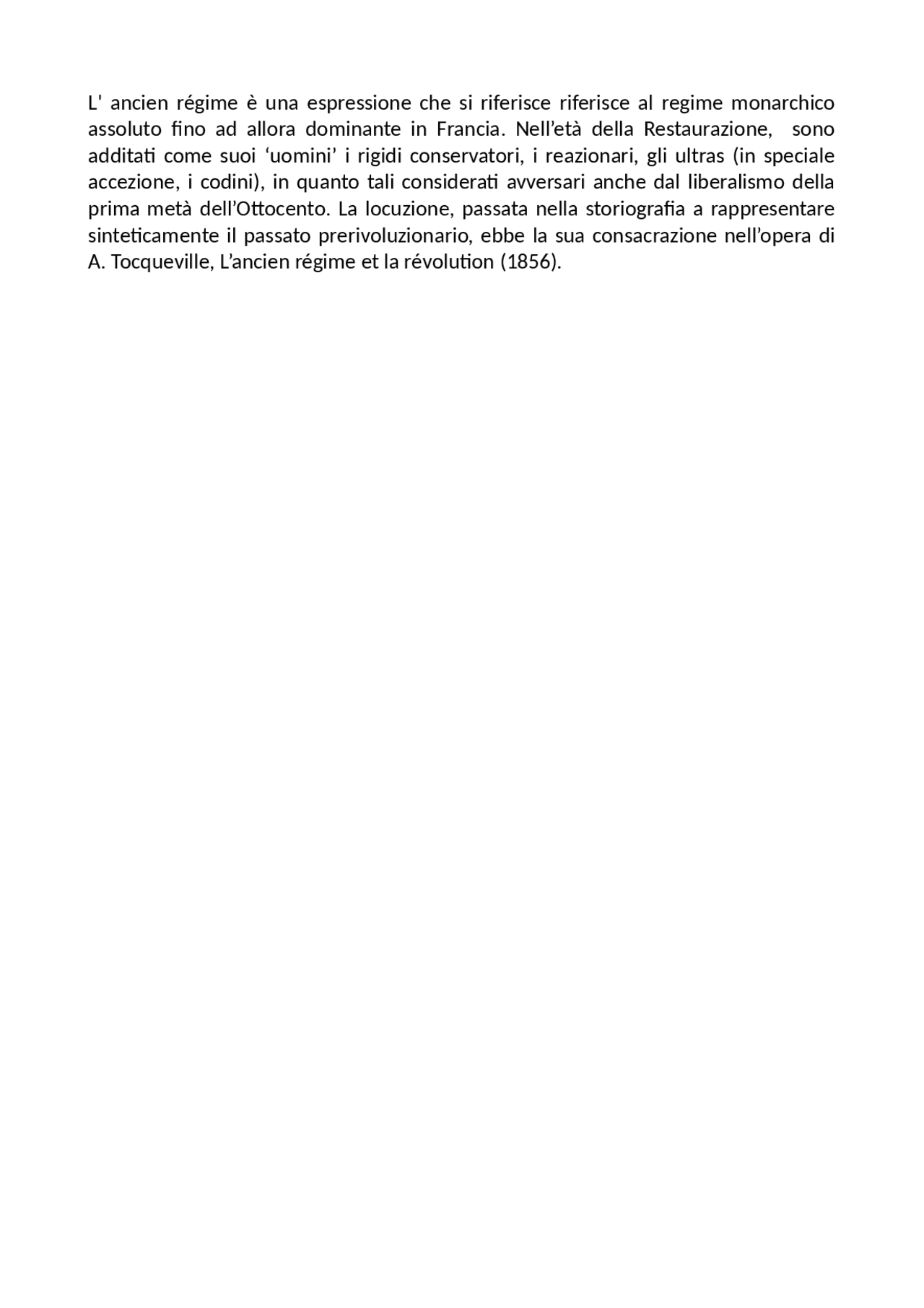 Informazioni Sull Ancien Regime Docsity