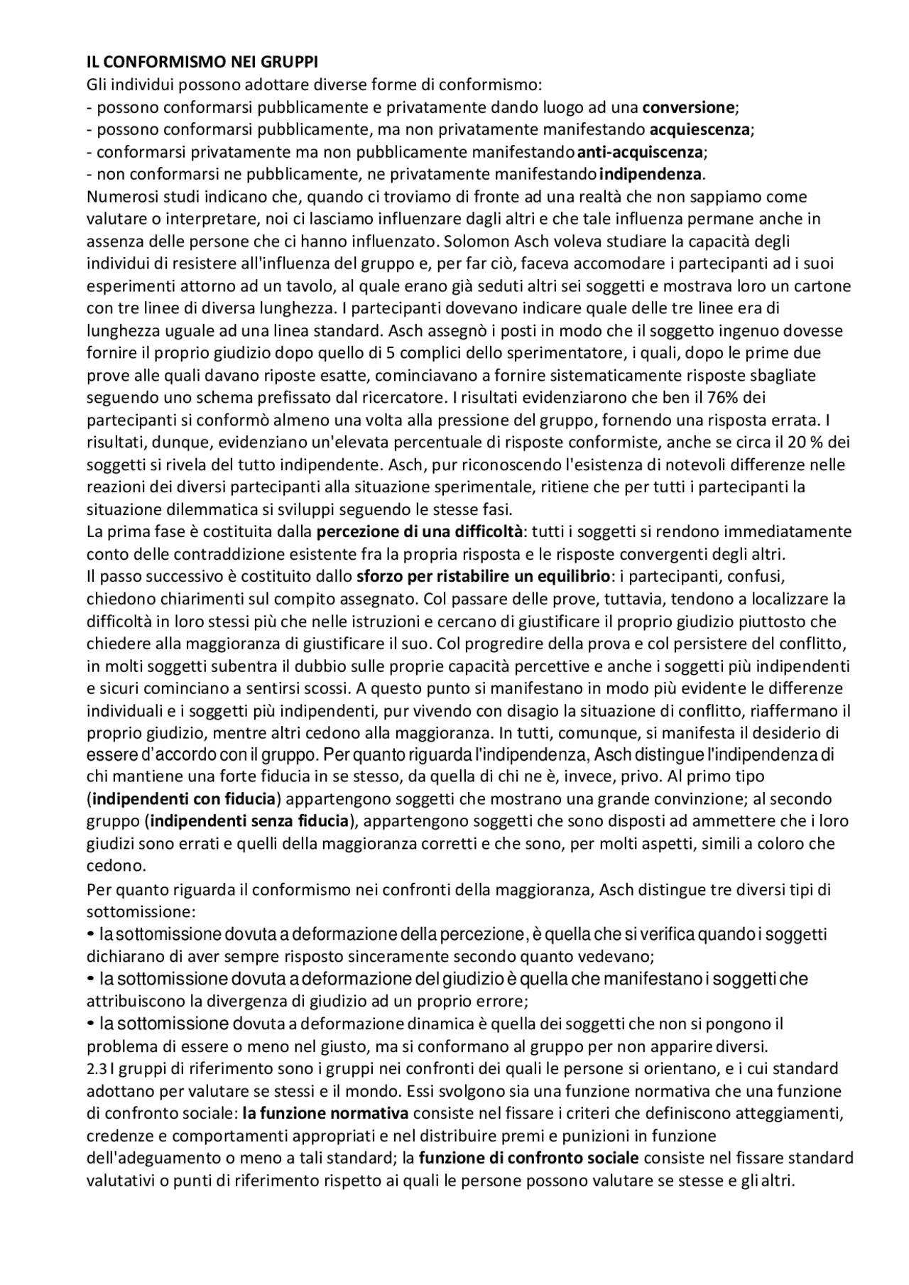 Conformismo Dei Gruppi Docsity