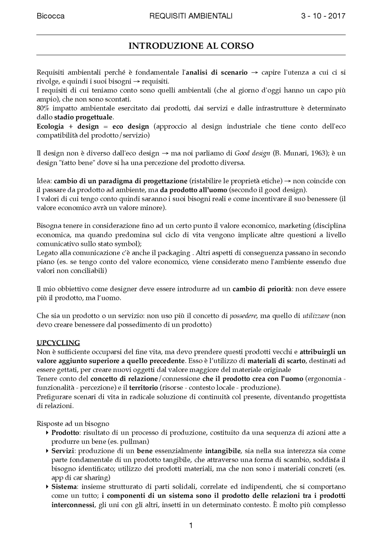 Requisiti Ambienatli Il Fare Ecologico Docsity