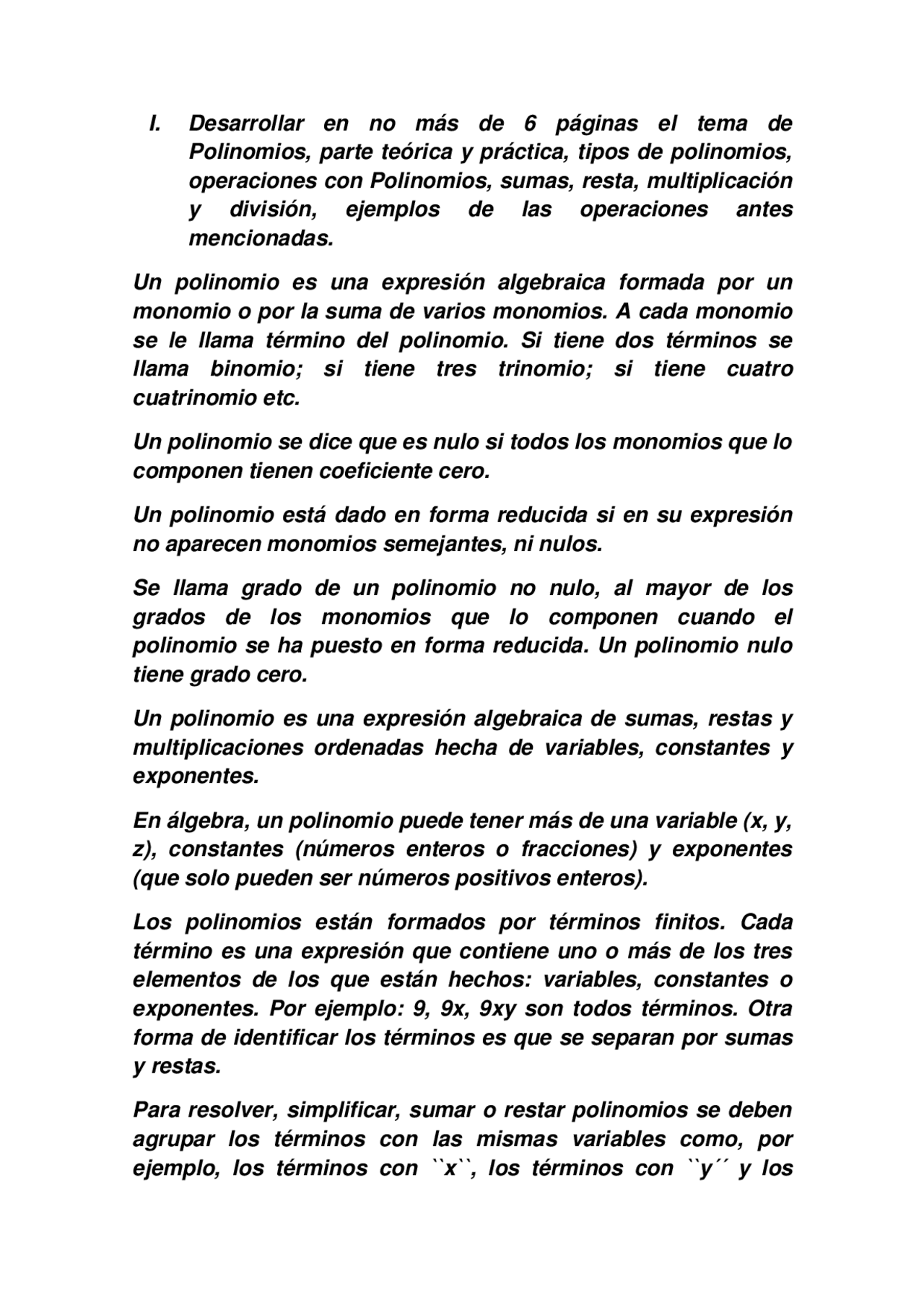 Polinomios Y Numeros Complejos Docsity