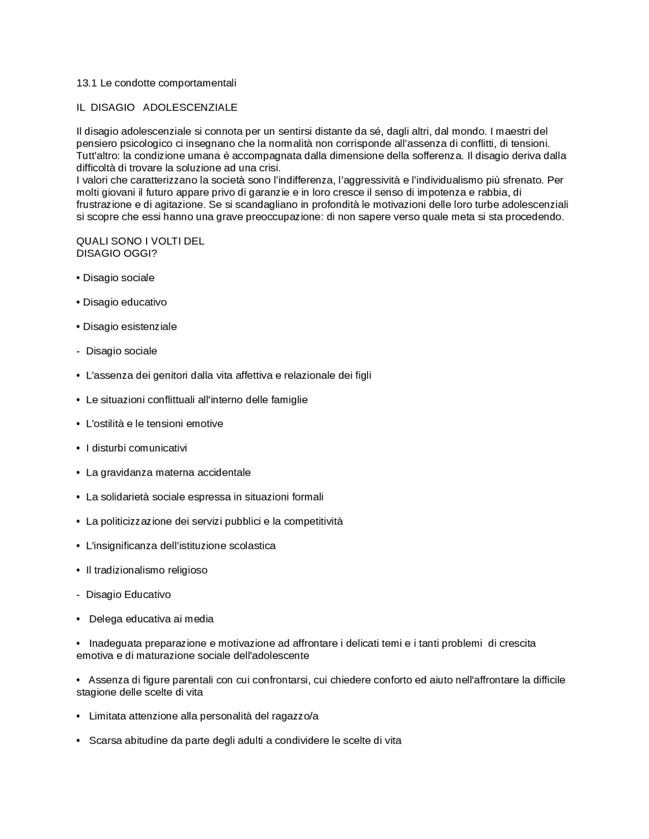 Le Condotte Comportamentali Docsity