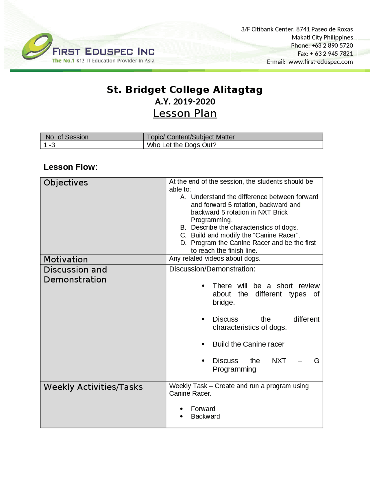 Robotics Alpha Stem Docsity