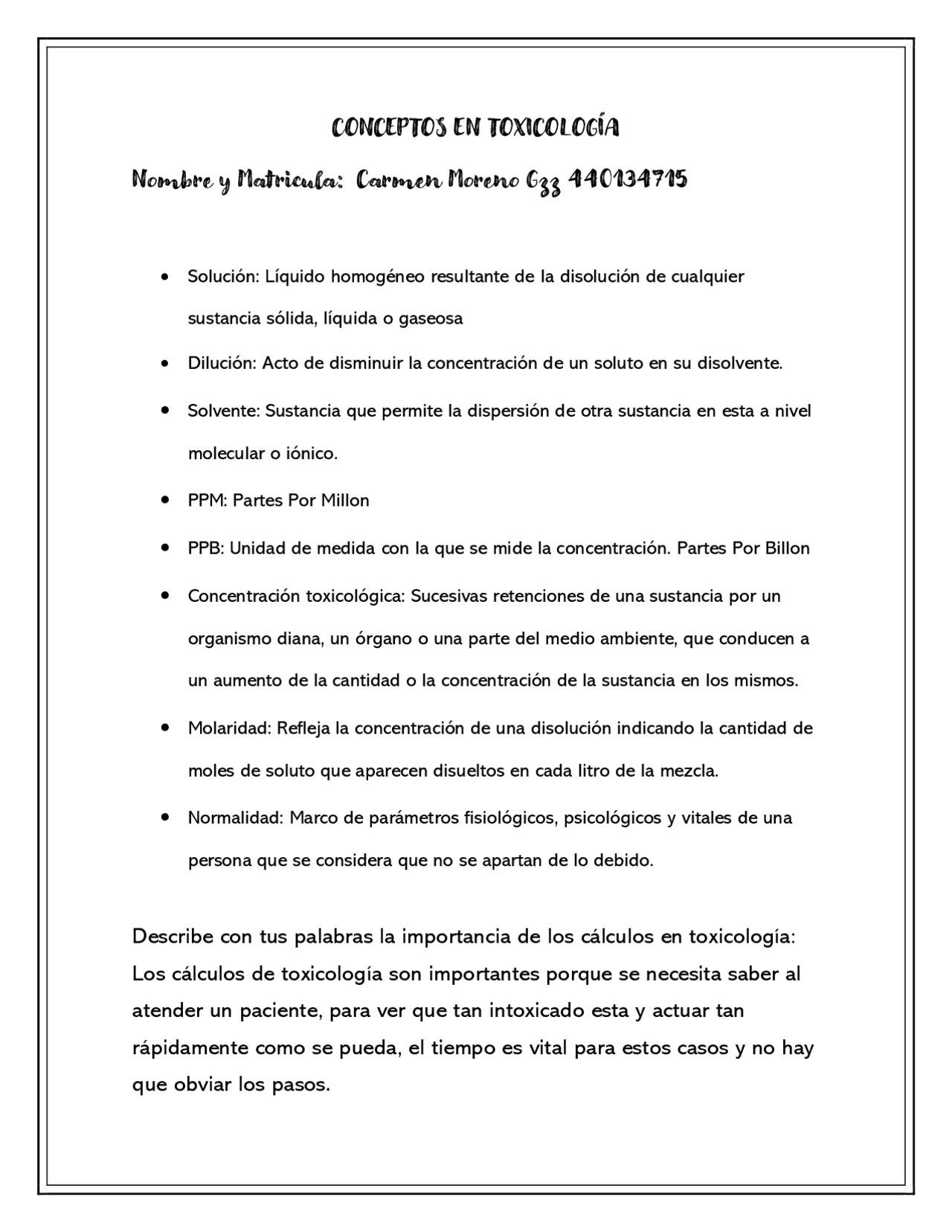 Conceptos De Toxicología Docsity