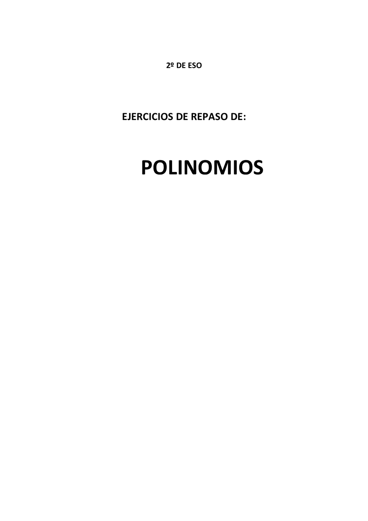 Ejercicios De Polinomios Docsity