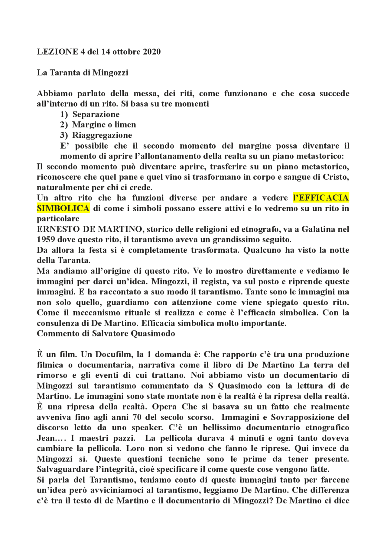 La Taranta Di Mingozzi Docsity