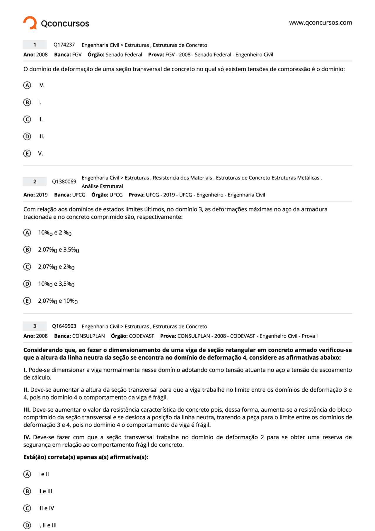 Exercícios De Concreto Docsity