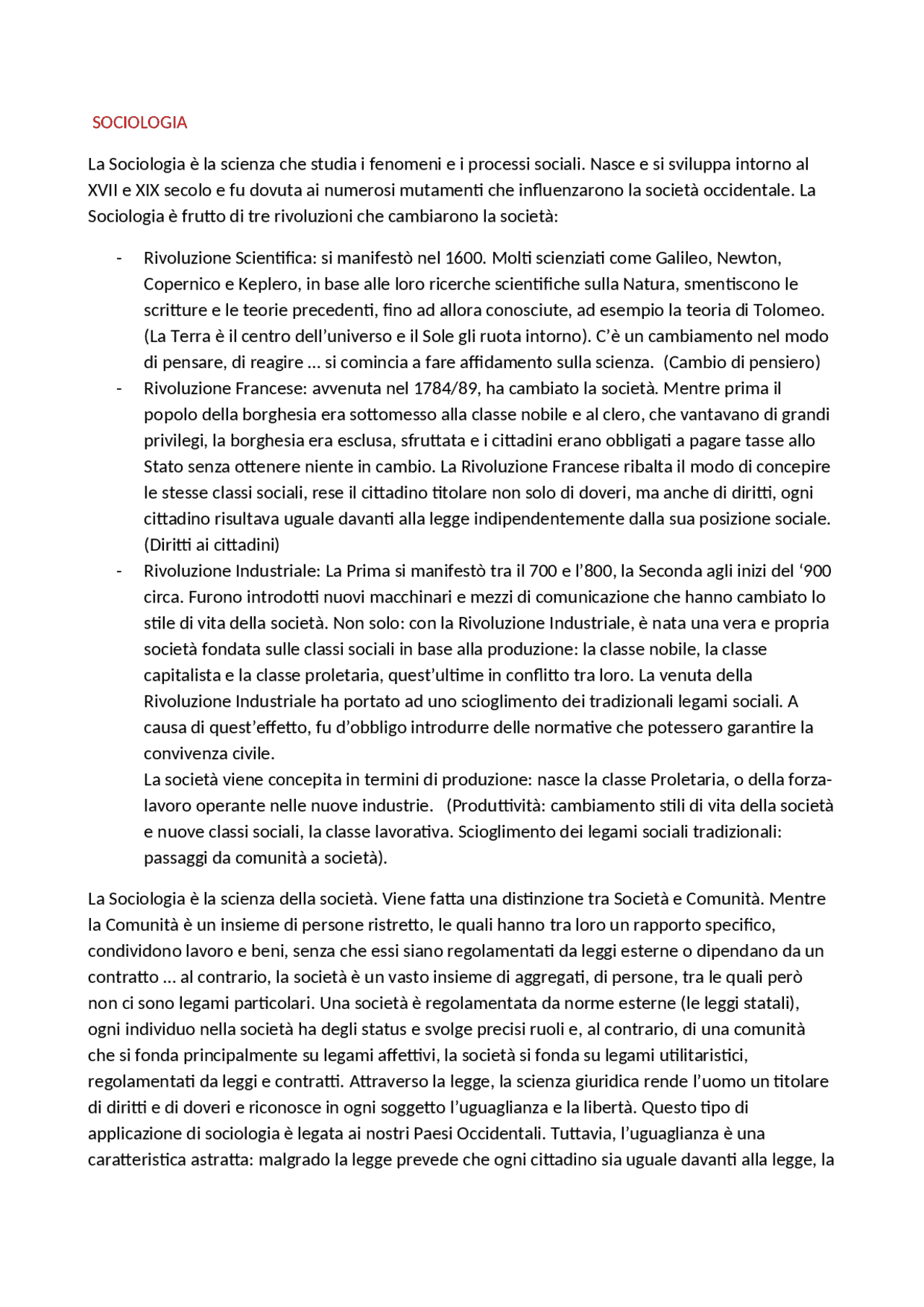 Basi Di Sociologia E Scienze Umane E Sociali Docsity