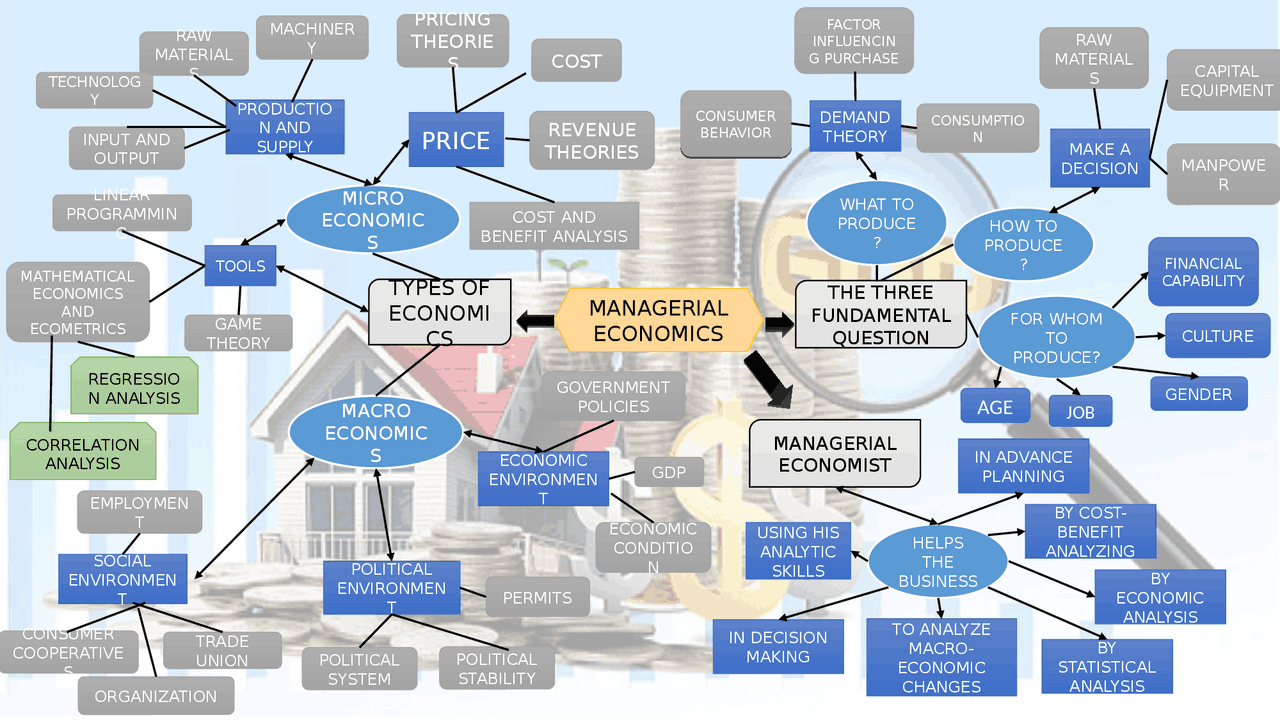 Concept map for introduction manegerial economics - Docsity