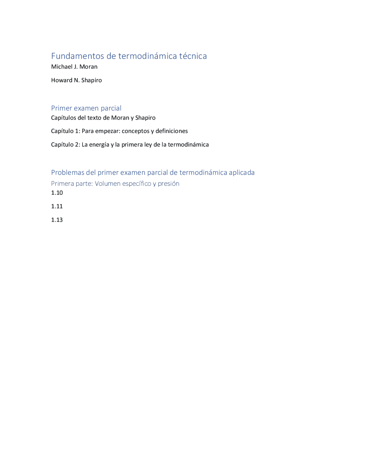 Primera Parte Del Examen Termodinamica Aplicada Ejercicios De
