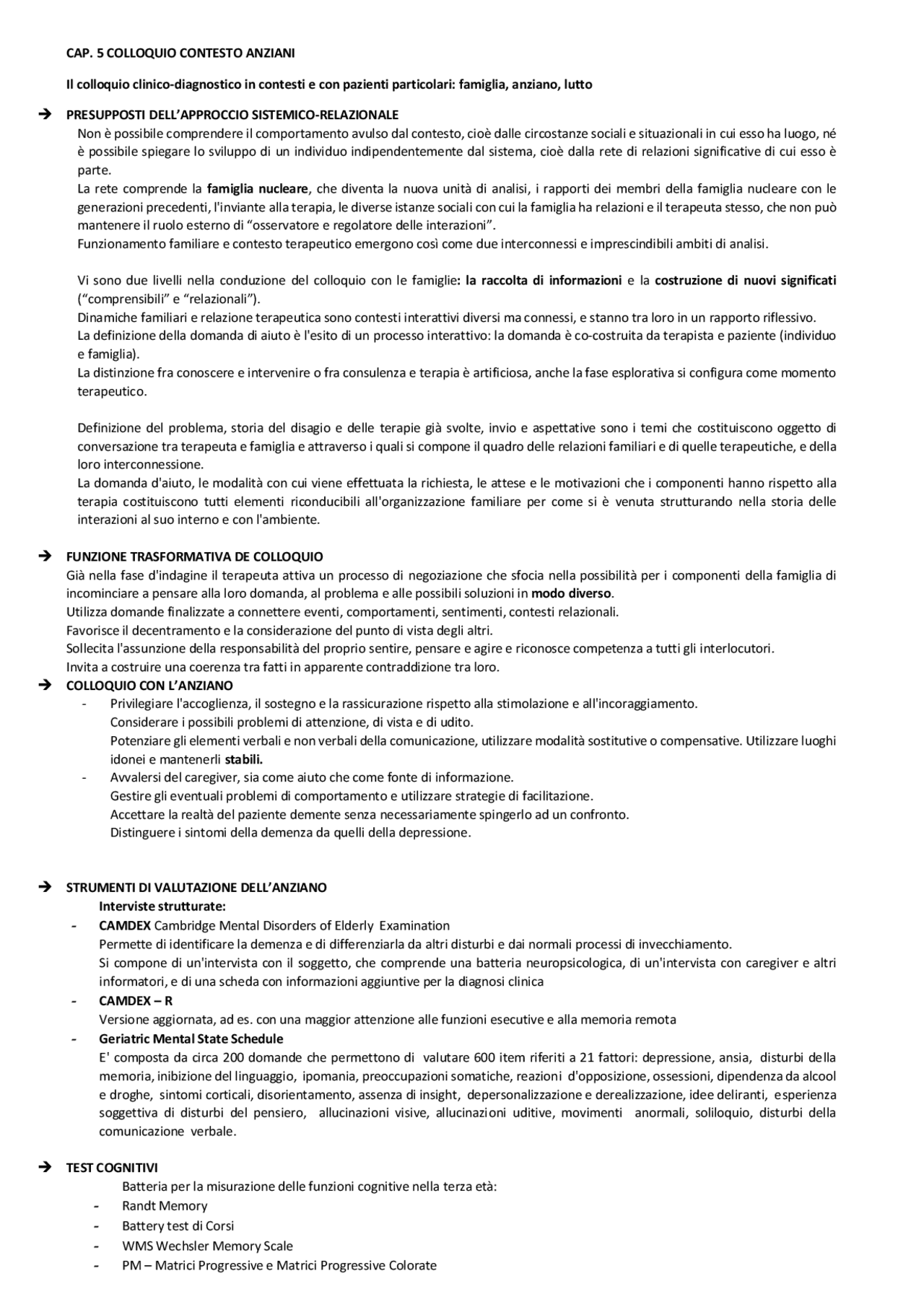 Teorie E Tecniche Del Colloquio Clinico Diagnostico Docsity