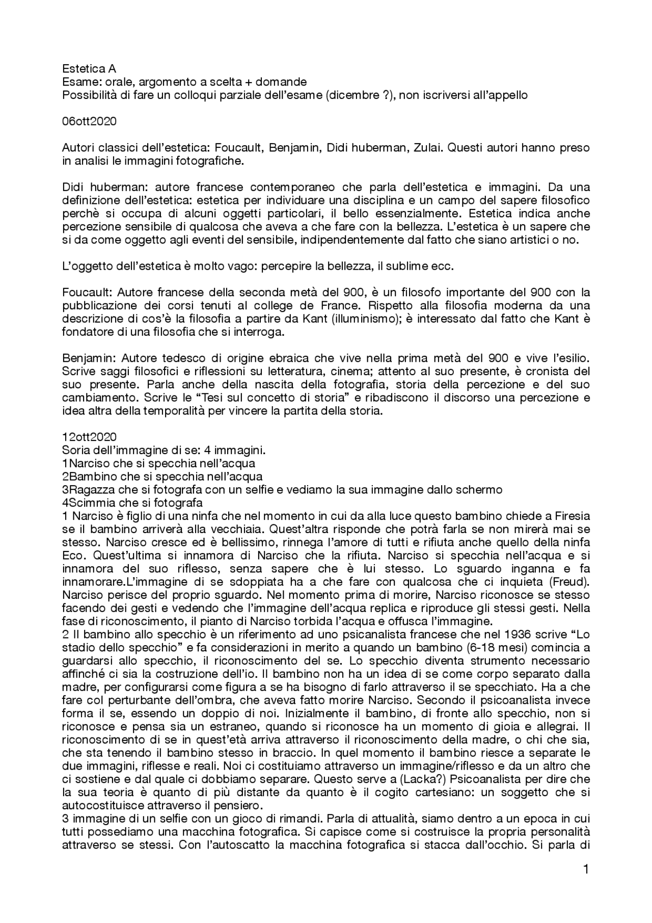 Appunti Estetica Modulo A Docsity