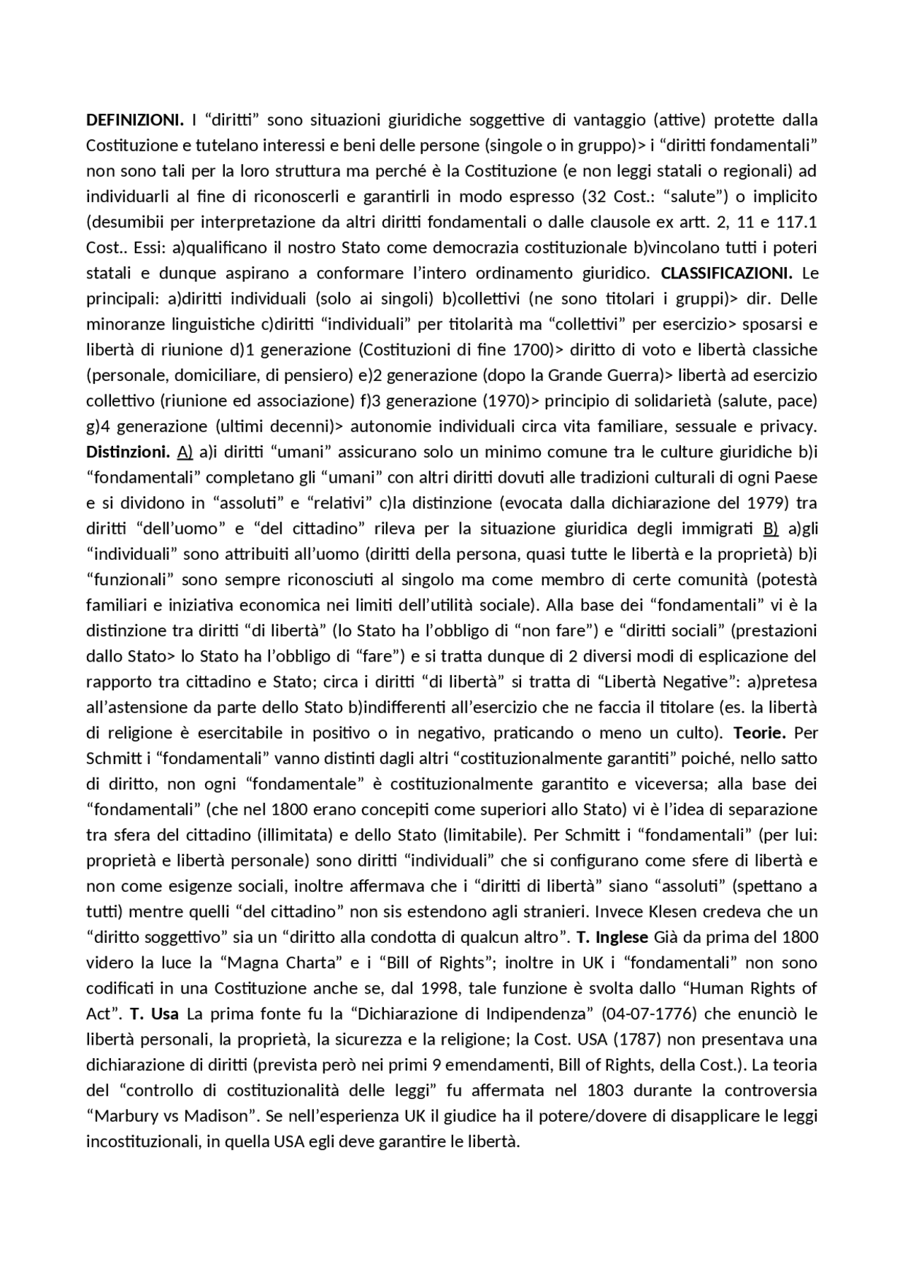 Riassunto Diritto Costituzionale 2 Diritti Fondamentali Olivetti