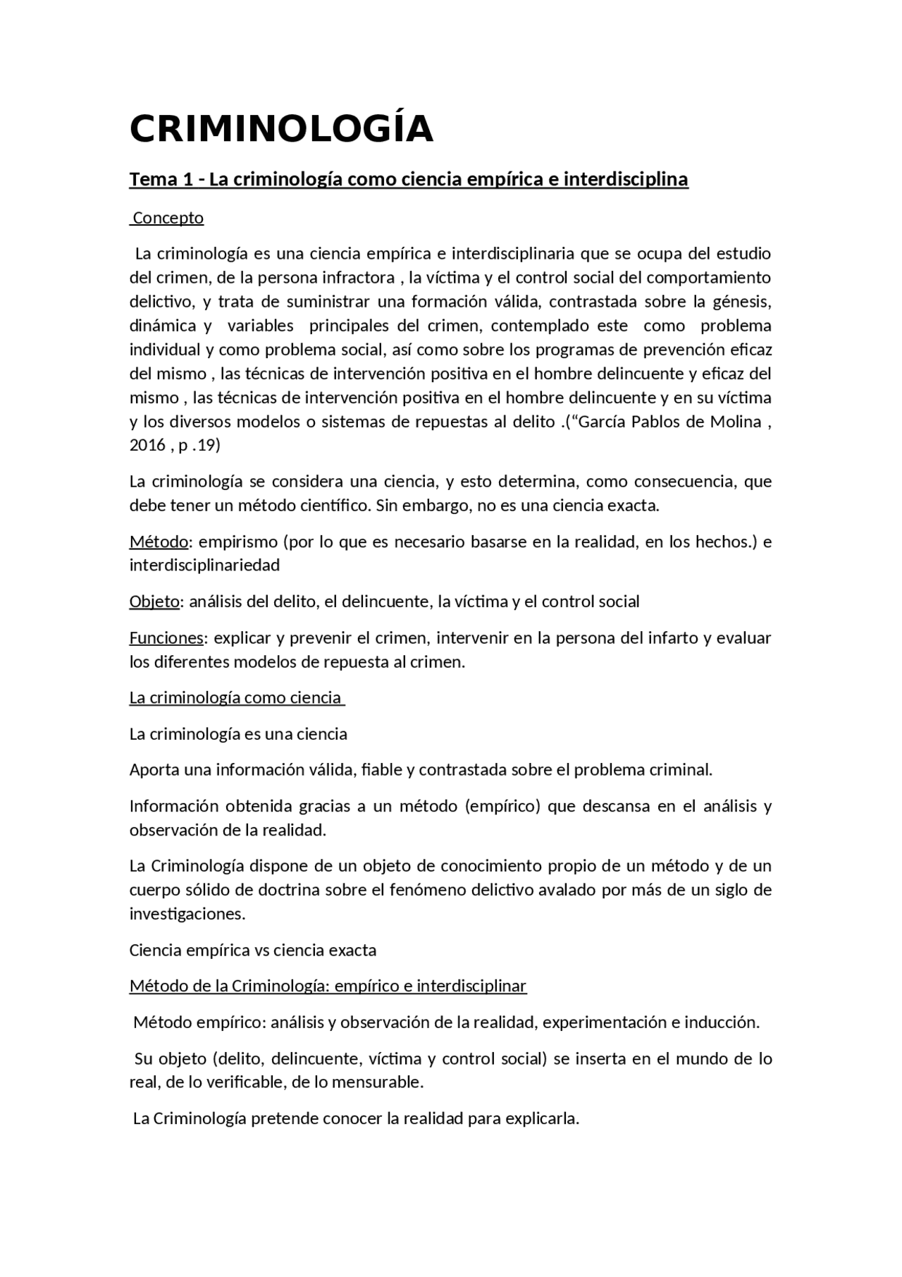 Apuntes Criminología Docsity