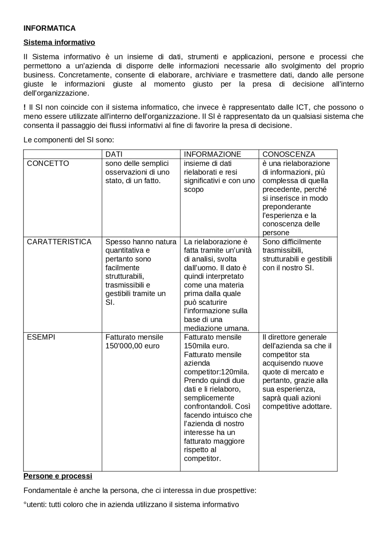 Elementi Di Informatica Riassunto Docsity