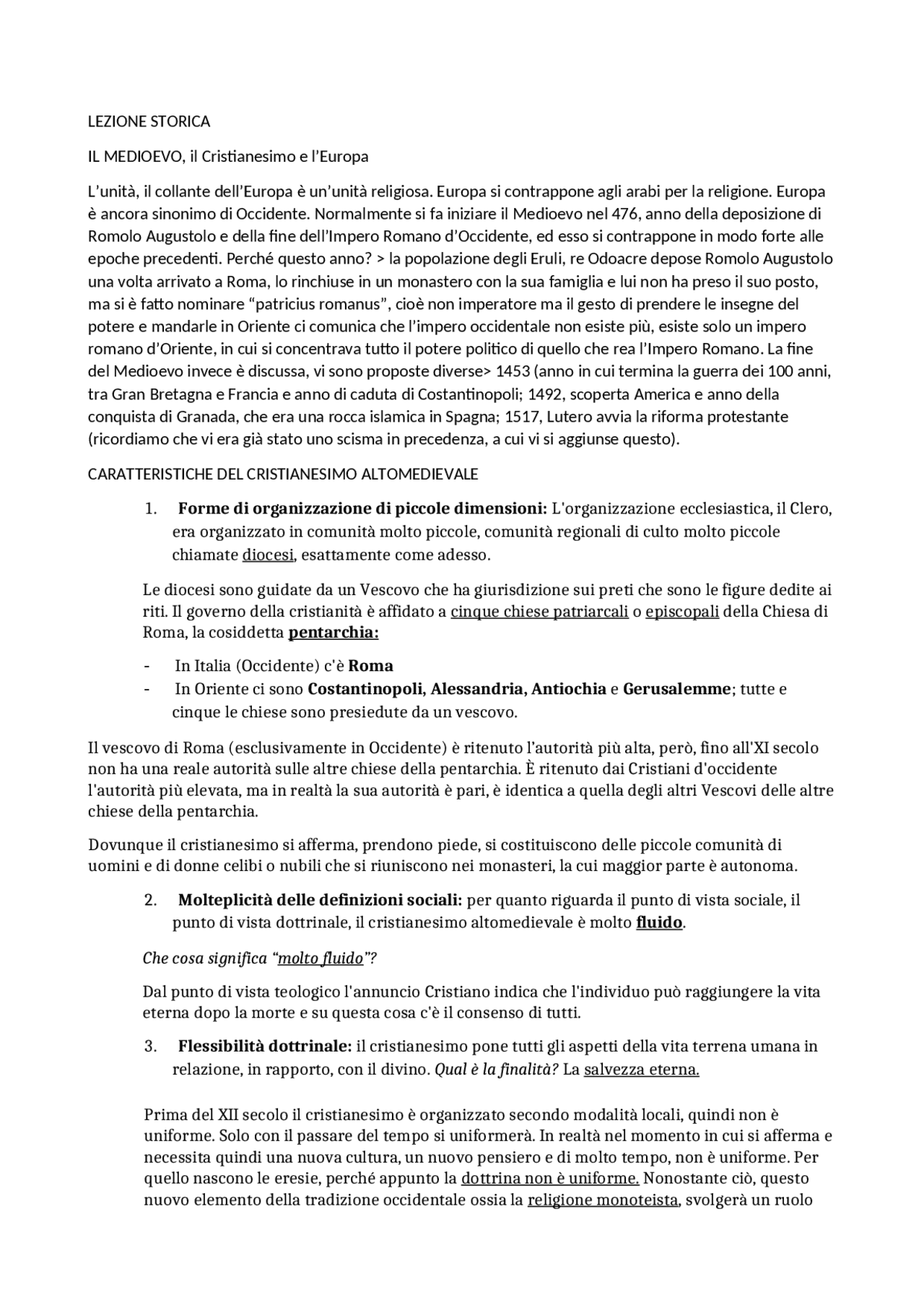 Settima lezione cultura e civiltà d'europa prof.ssa prencipe - Docsity