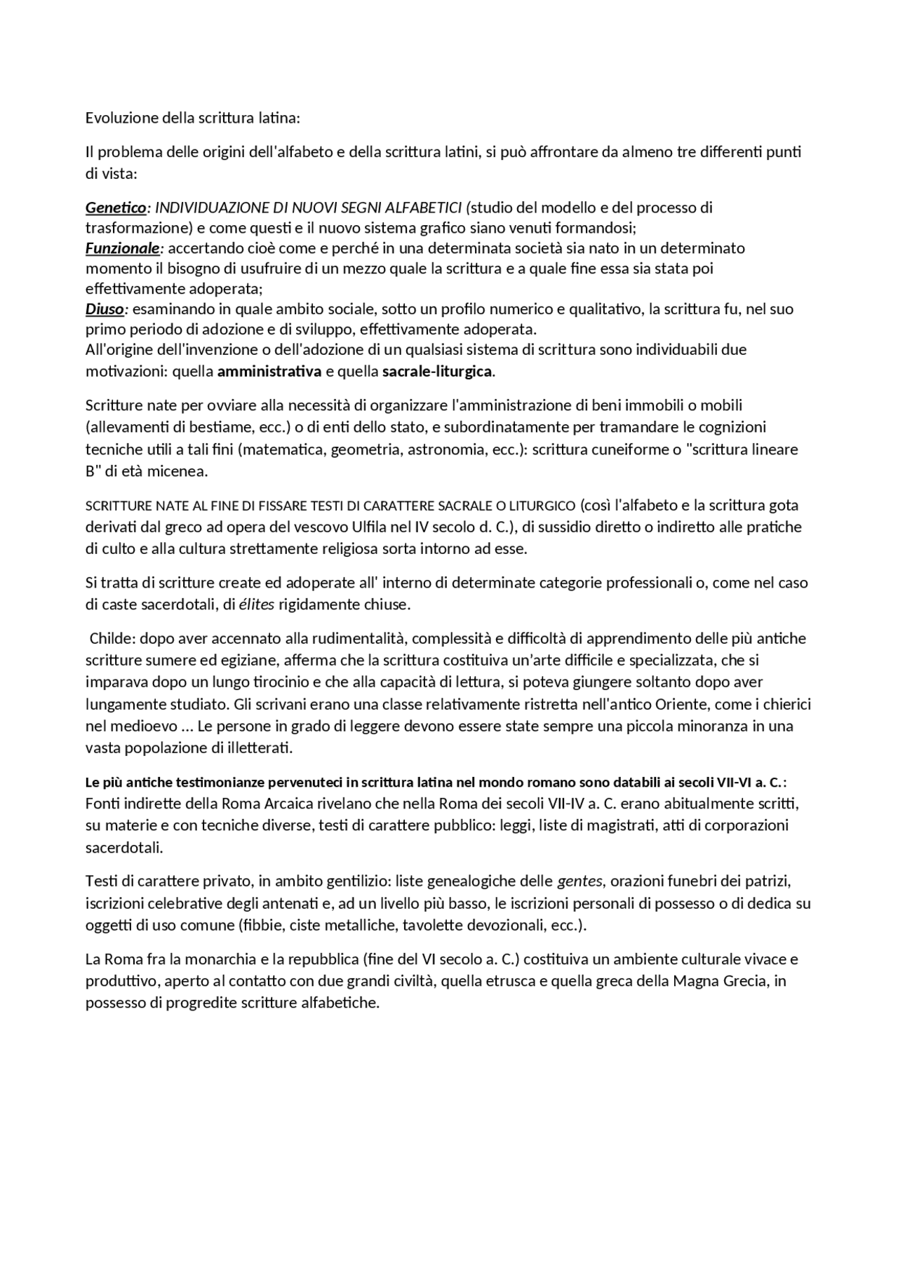 Storia Della Scrittura Docsity