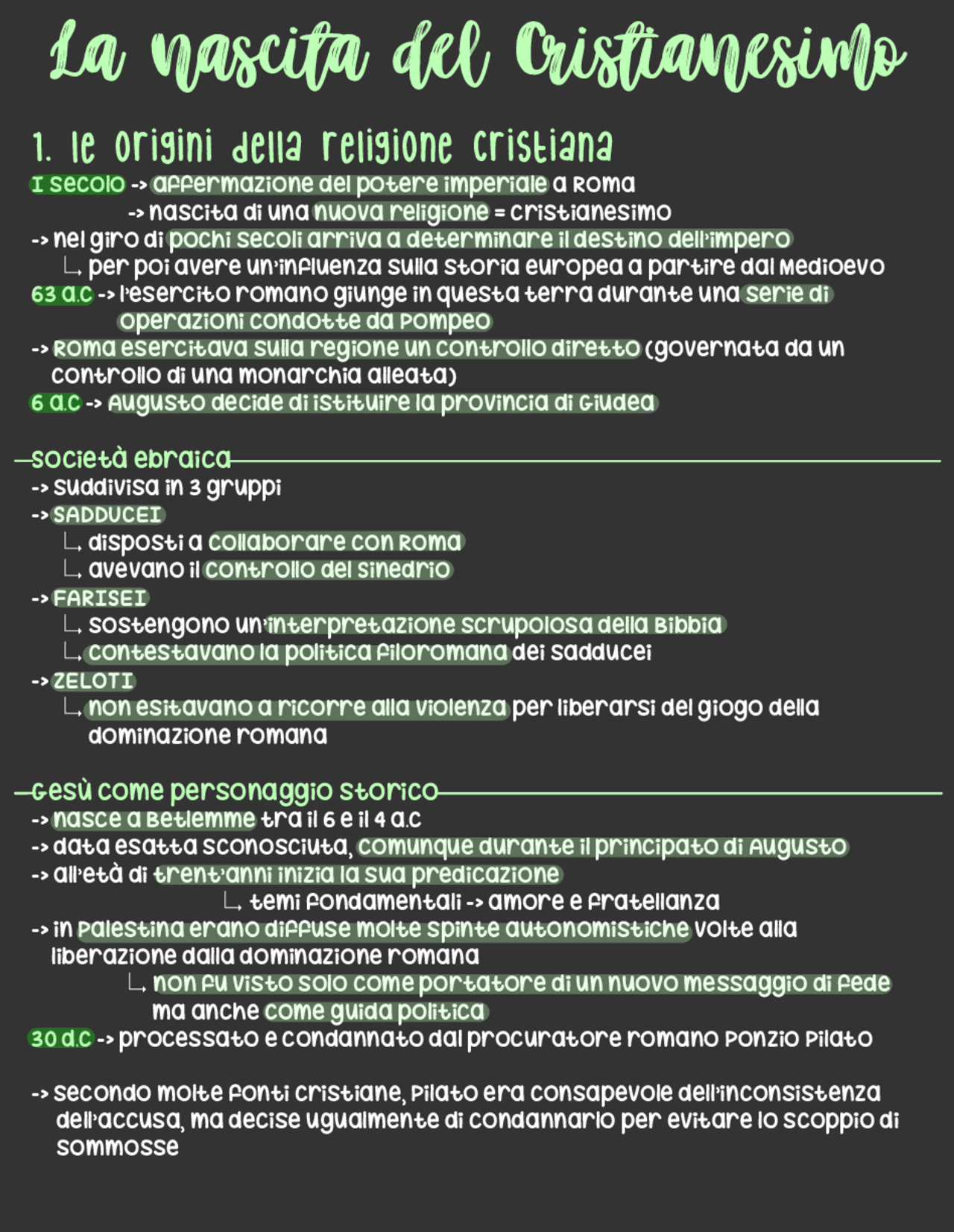 Nascita Del Cristianesimo Docsity