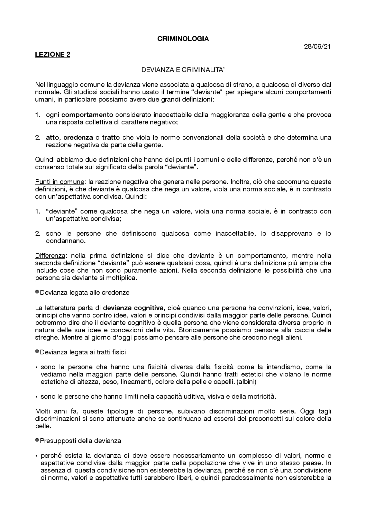 Appunti Criminologia Docsity