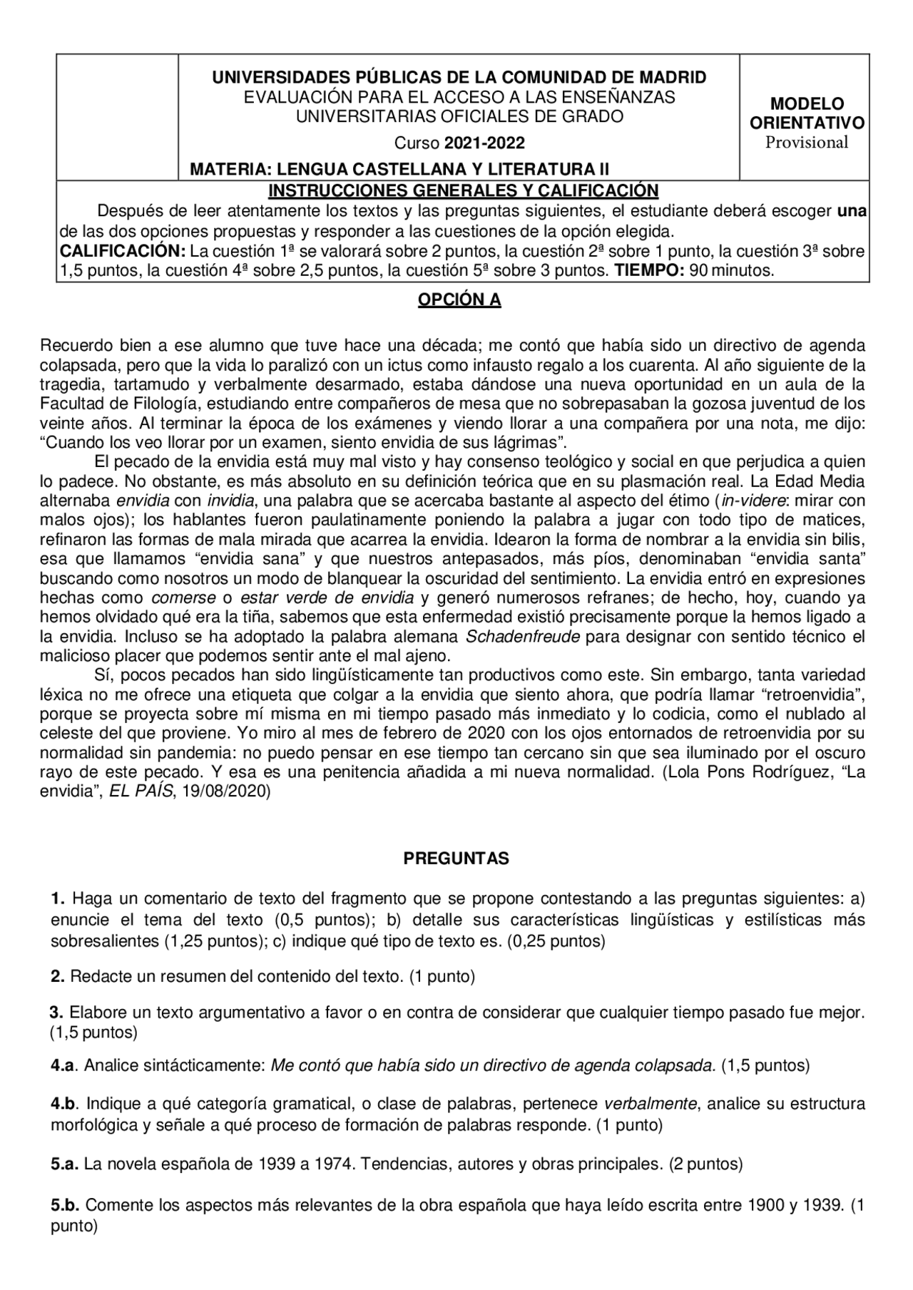 Examen Evau 2021 2022 Docsity