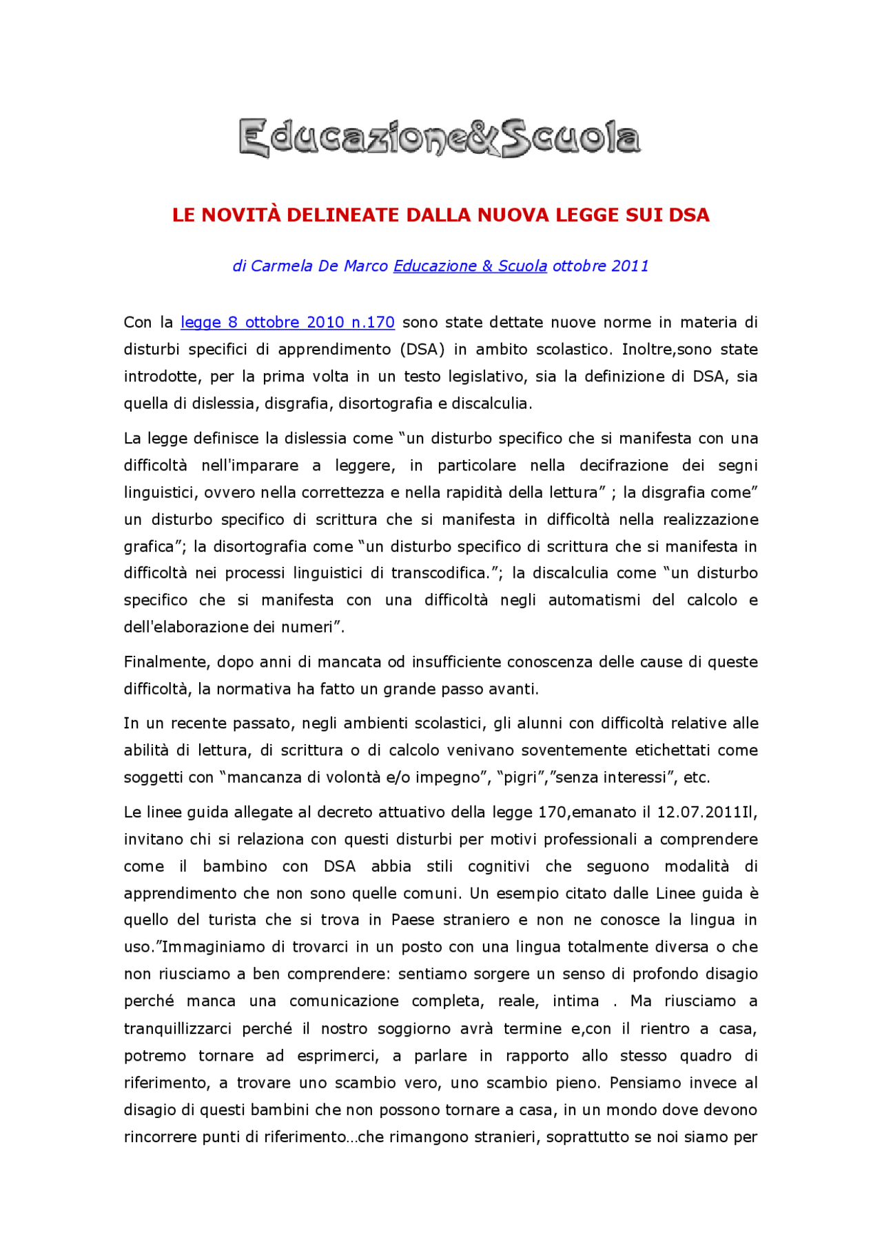 Disturbi Specifici Dellapprendimento Docsity