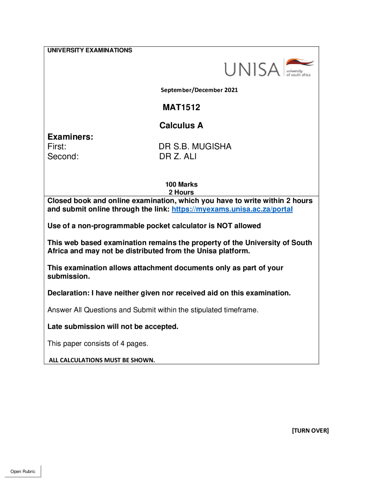Mathematics Dec 2020 Past Exam Exams Mathematics For Computing Docsity