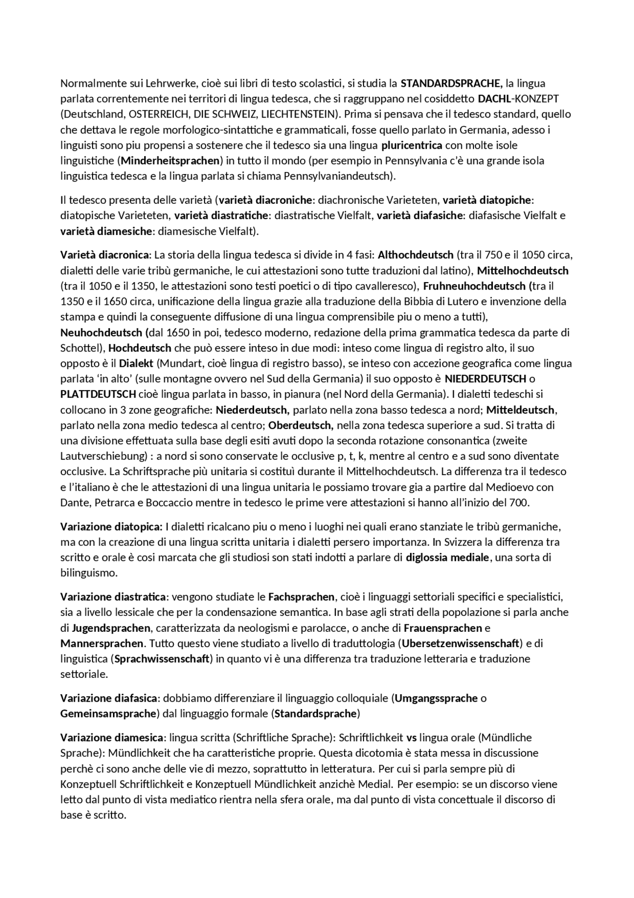 Appunti Lingua E Traduzione Tedesca Profssa Longhi Appunti Di