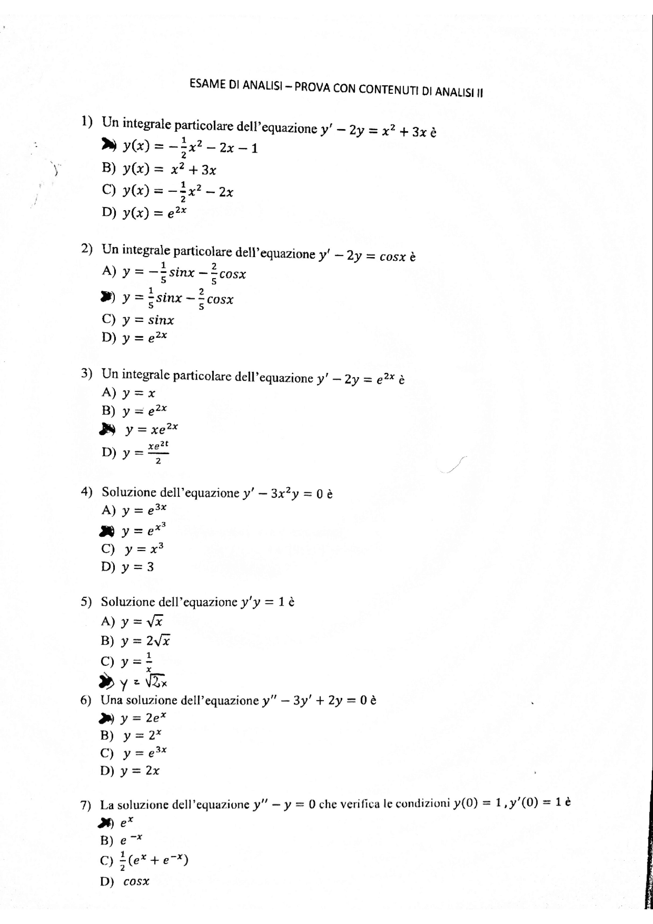 Elaborato 3 Analisi Matematica Docsity