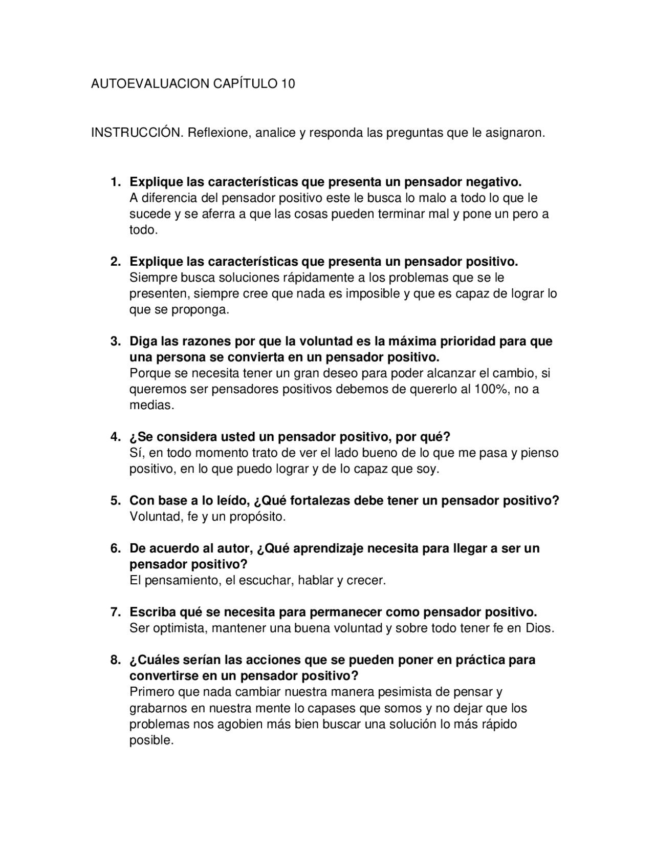 Capítulo 10 Libro De Norman Vicent Peal Ejercicios De Desarrollo