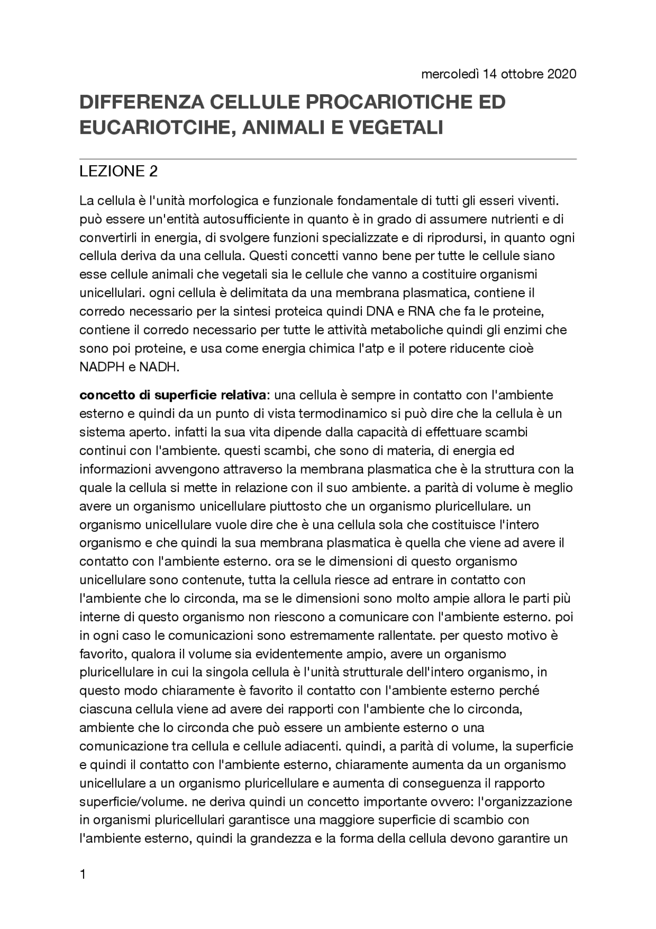 Appunti Sulle Cellule Eucariote E Procariote Docsity