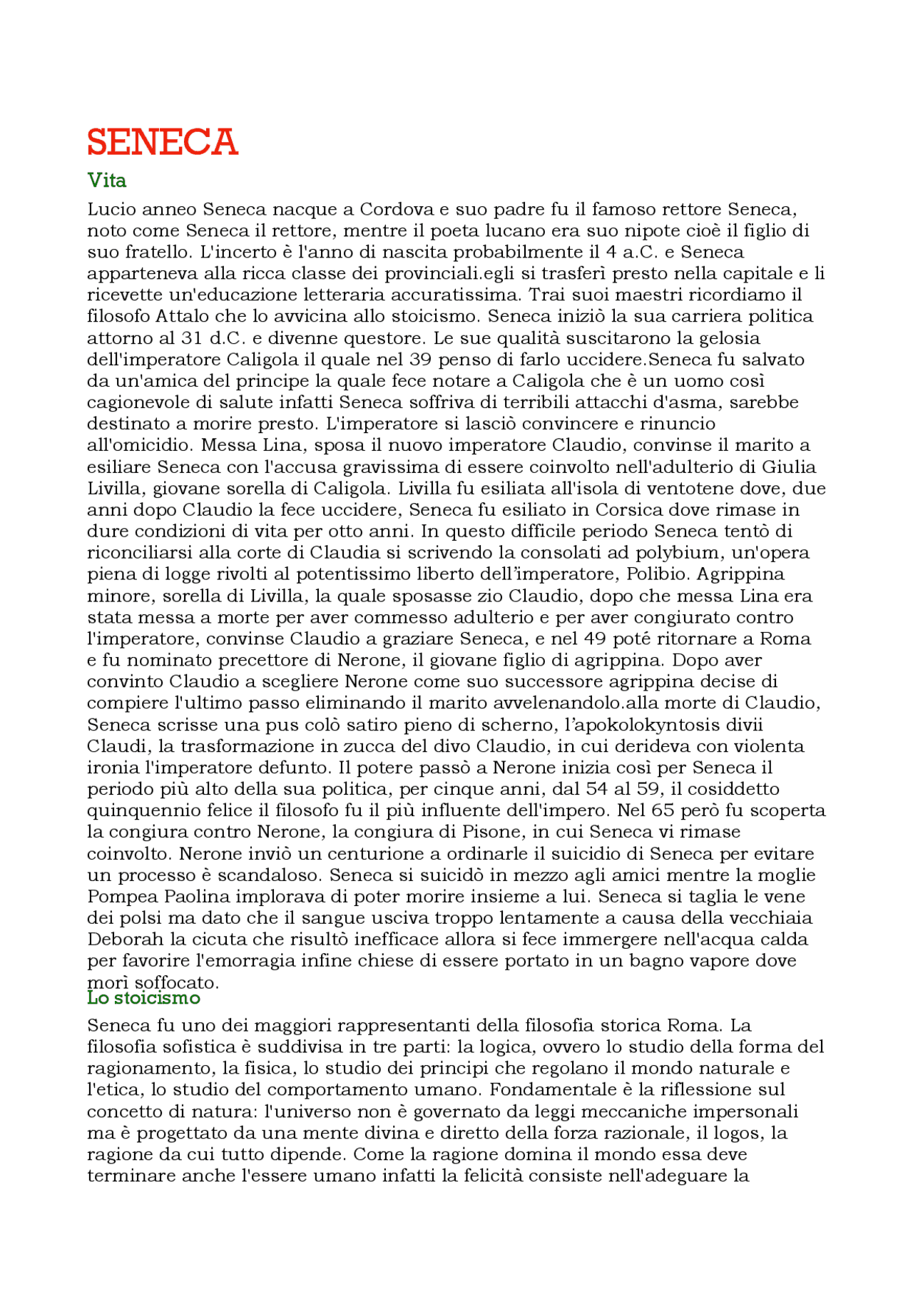 Appunti Latino Intero Programma Di Quinta Liceo Docsity