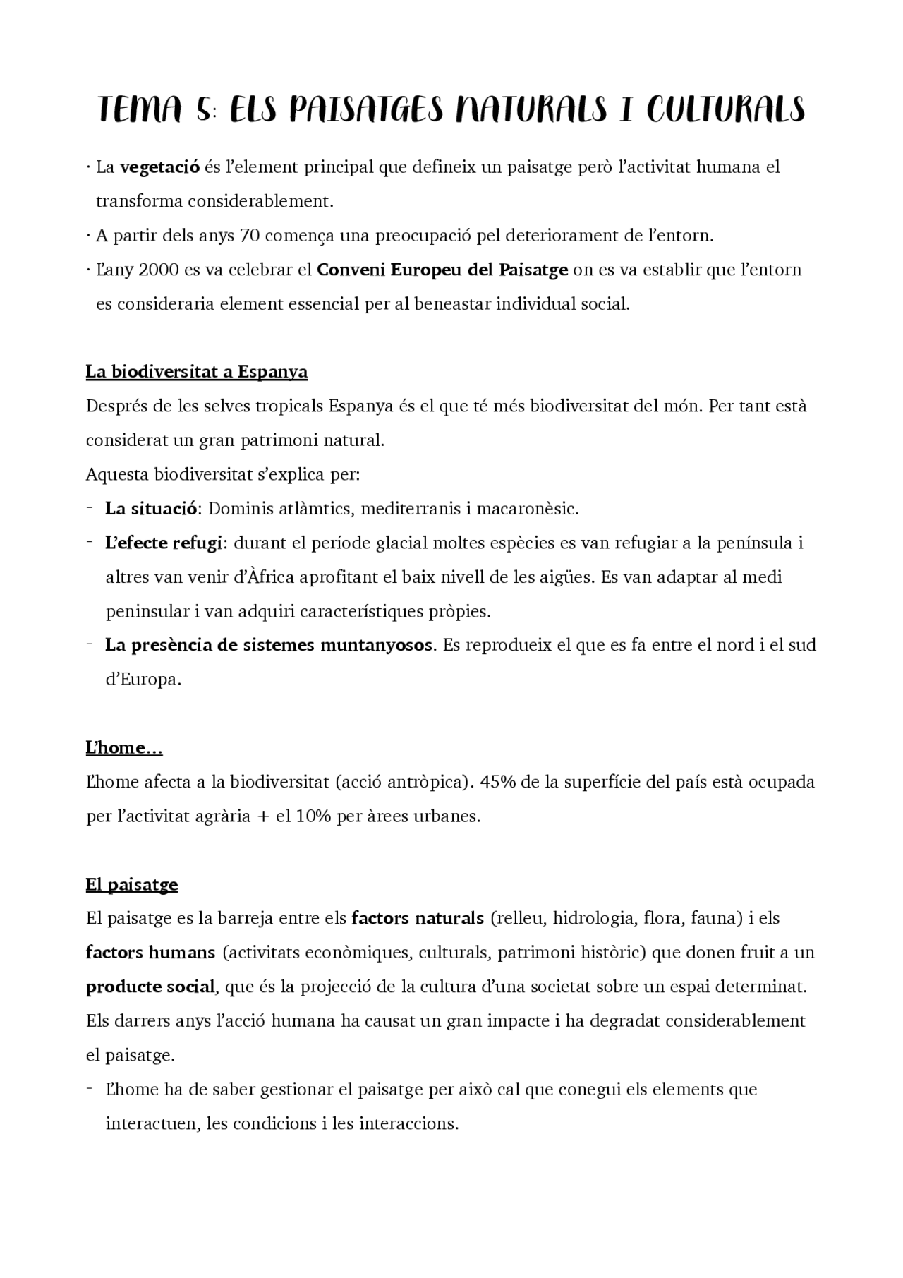 Apunts Tema 5 Geografia 2n Batxillerat Docsity