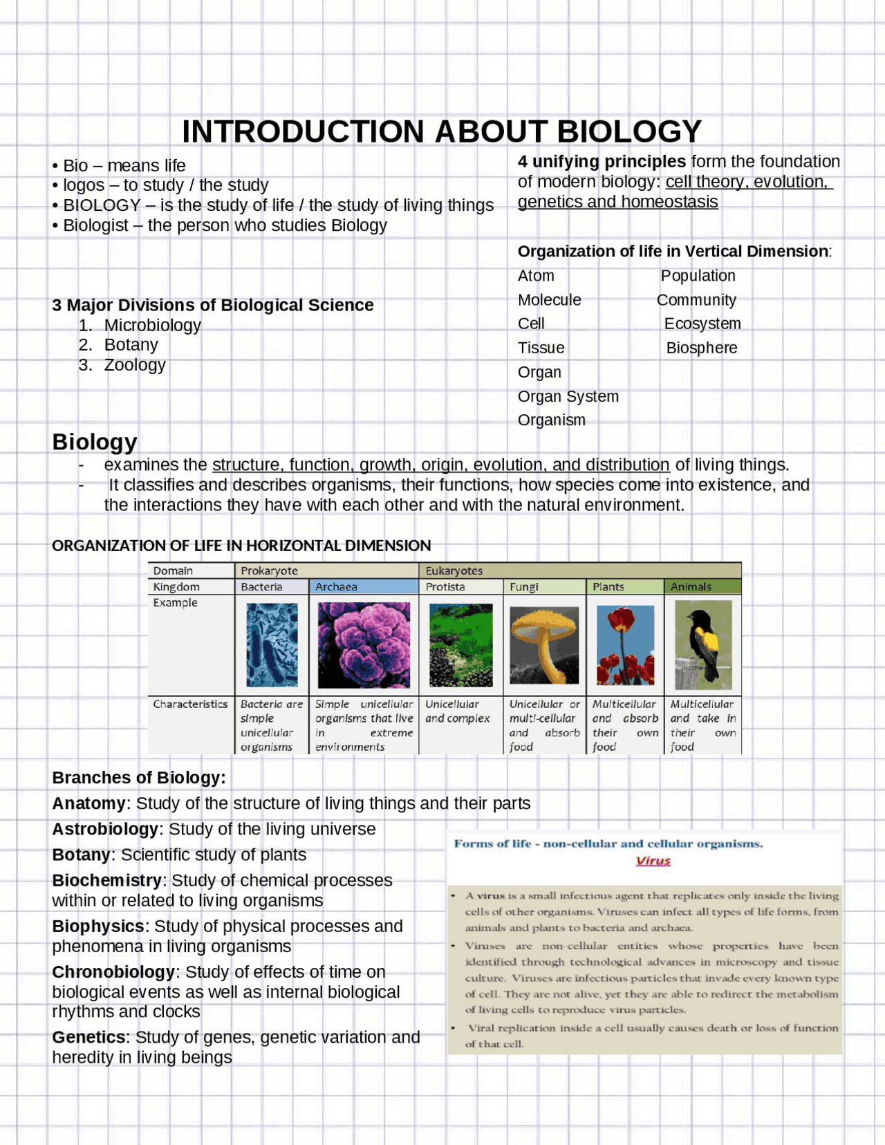 Senior Highschool Reviewer GRADE 12 | Study notes Biology | Docsity